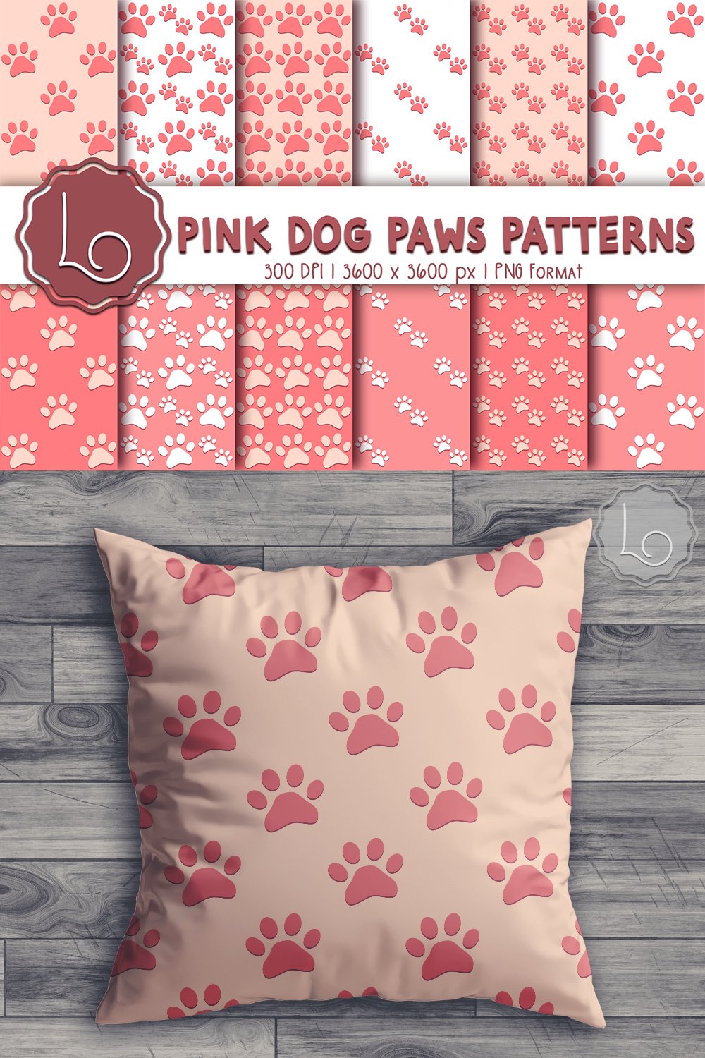 12 Pink Dog Paws Patterns
