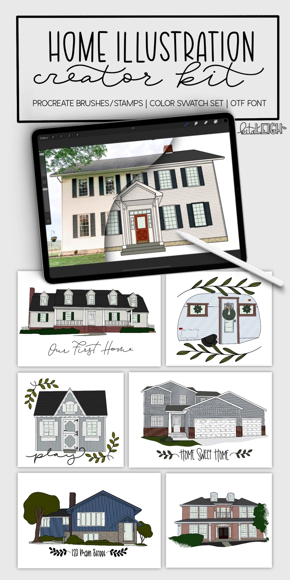 Home Illustration Creator Kit | Procreate Brush Bundle