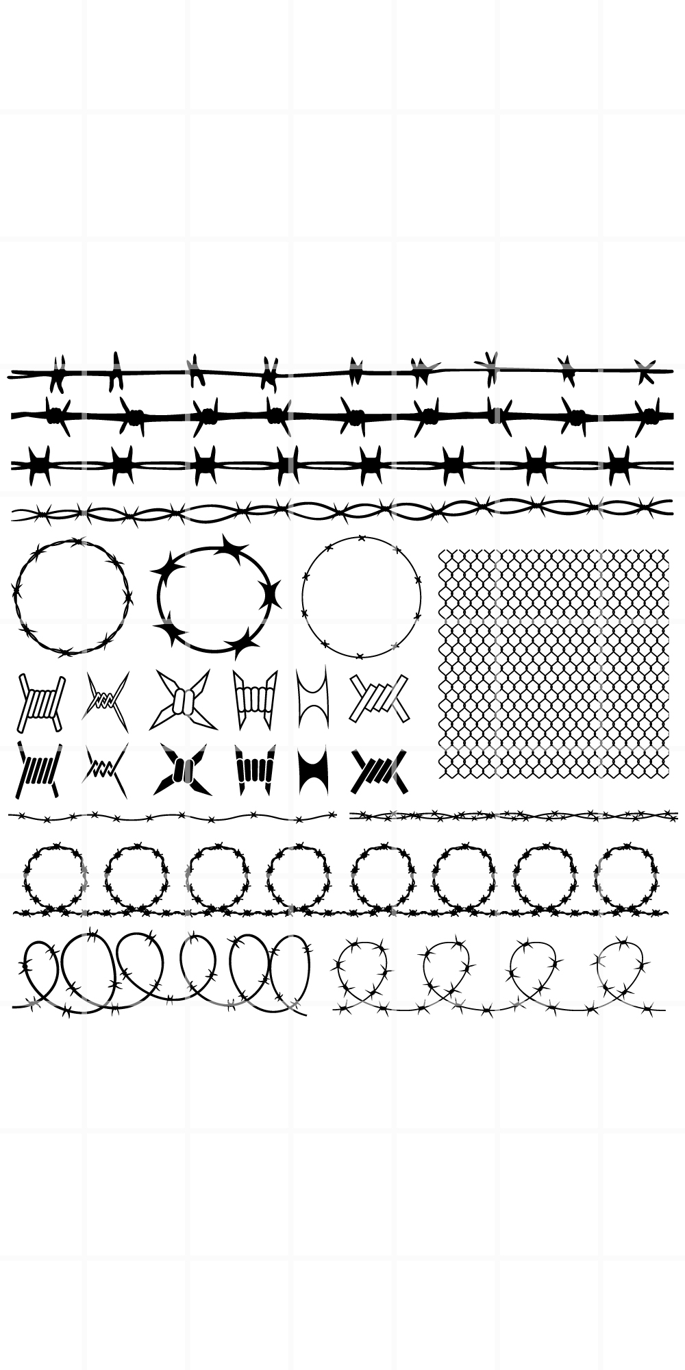 Barb wire svg, wire fence png, cut file, clipart, cricut.