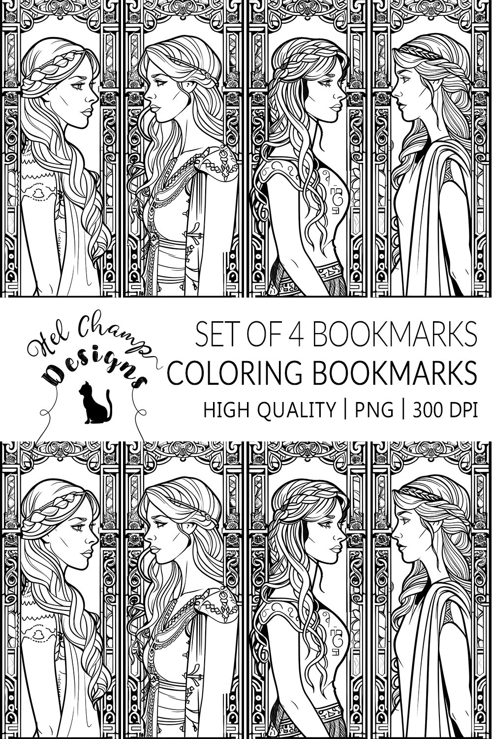 Coloring bookmarks old greek goddess sublimation