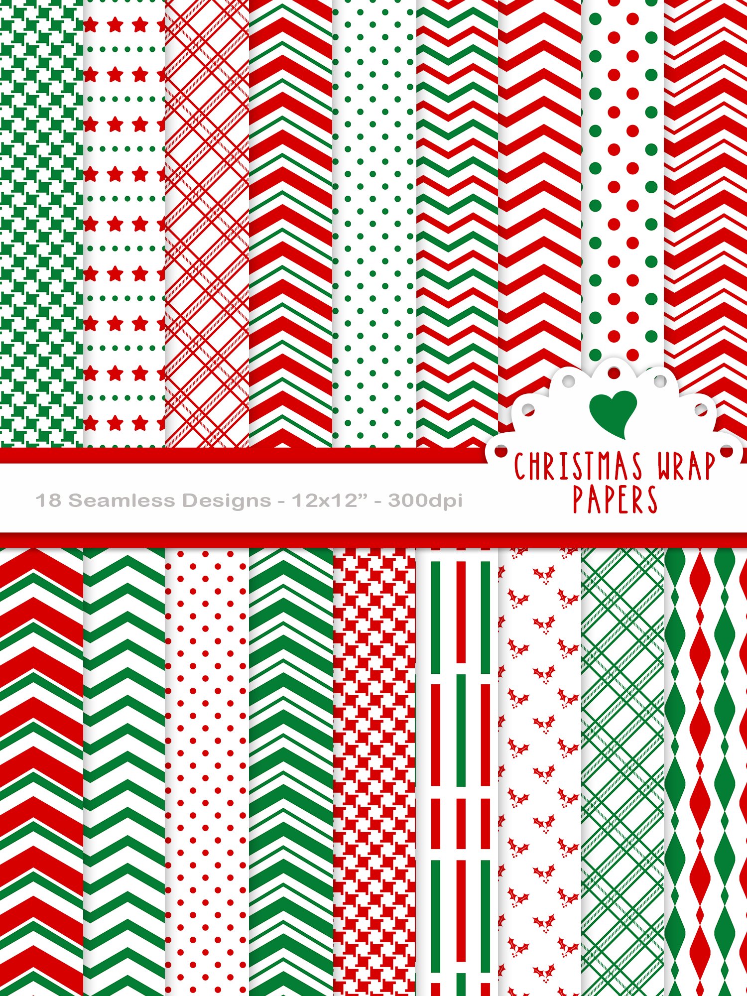 Christmas wrapping, holiday seamless paper (1668605)