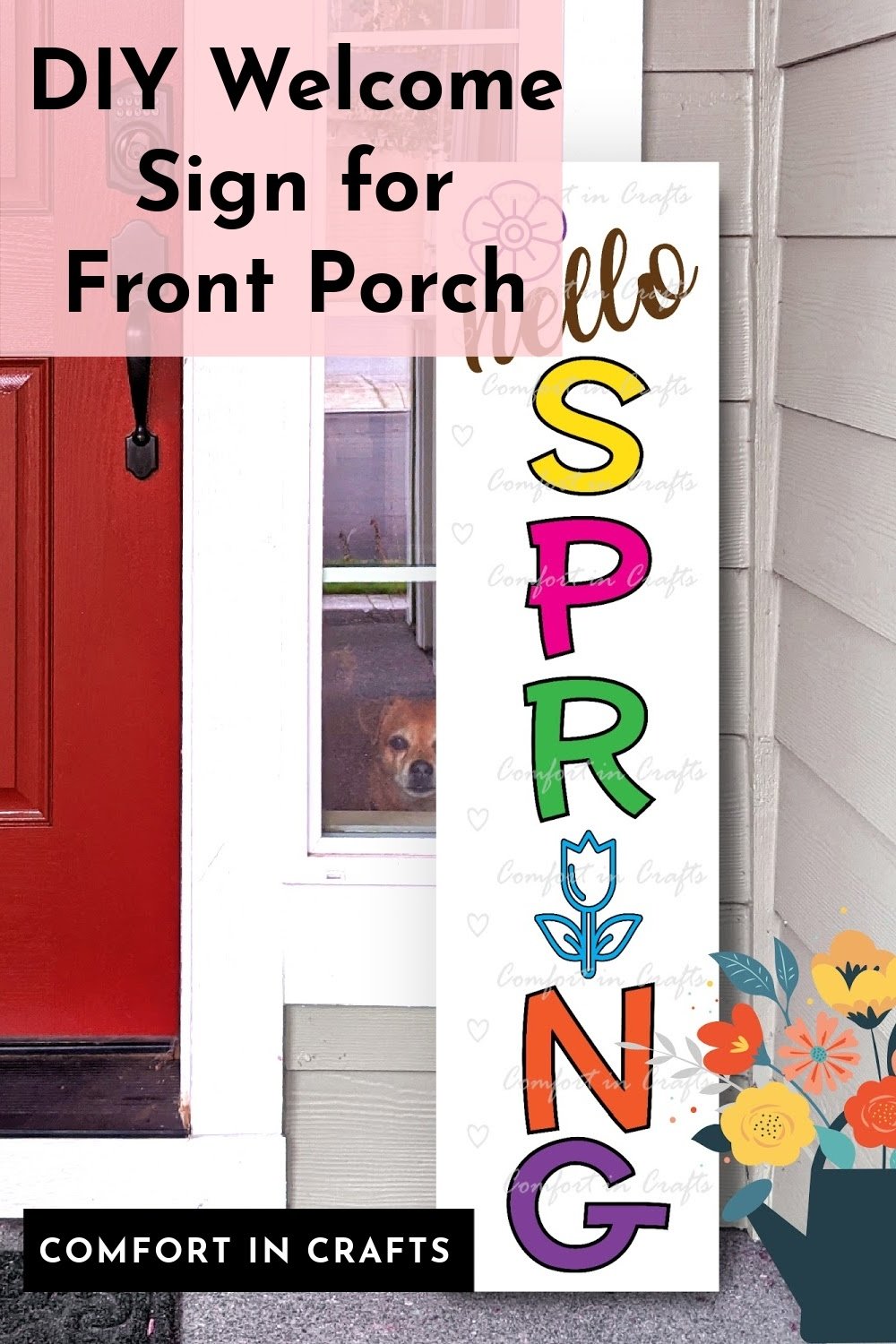 Hello Spring Vertical Sign SVG (1211902)