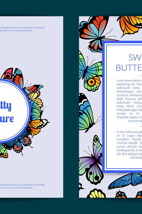 Vector decorative butterflies card or flyer (871794)