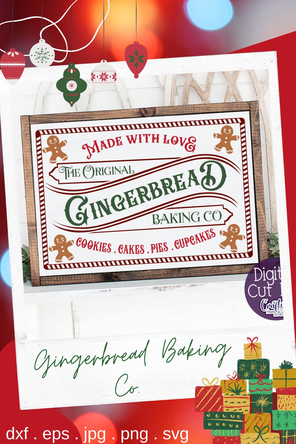 Gingerbread Baking Co Christmas Farmhouse Sign Svg