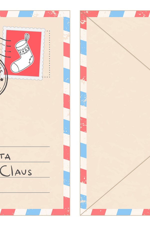 Dear santa claus mail envelope. Christmas surprise letter, c