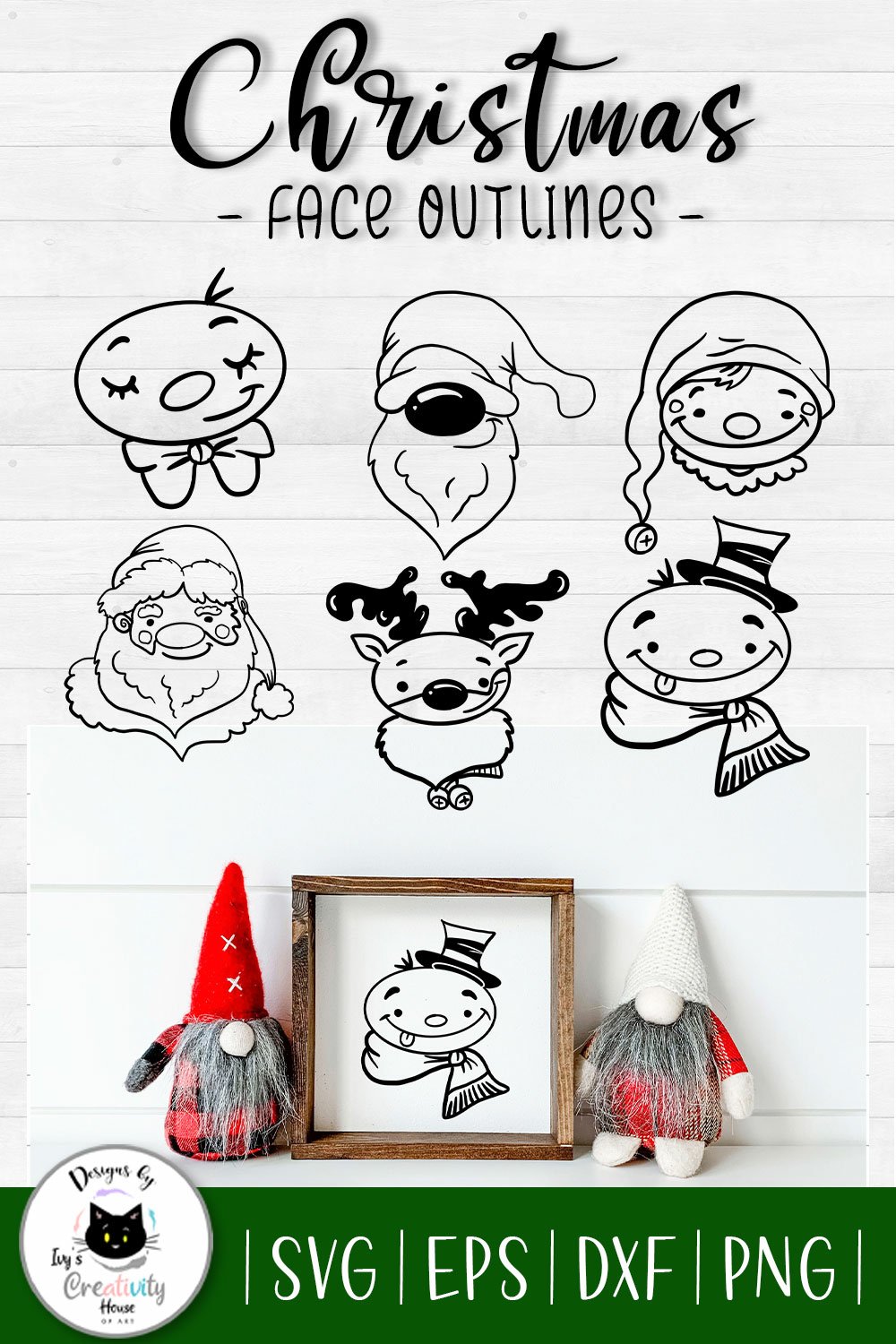 Cute Christmas Characters SVG Cut Files | Winter Clipart