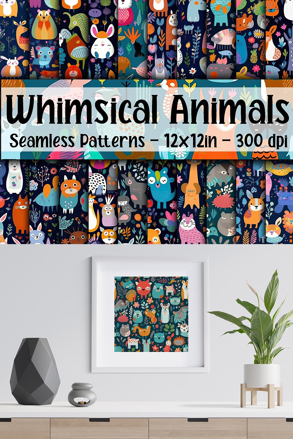 Seamless Whimsical Animals Digital Paper