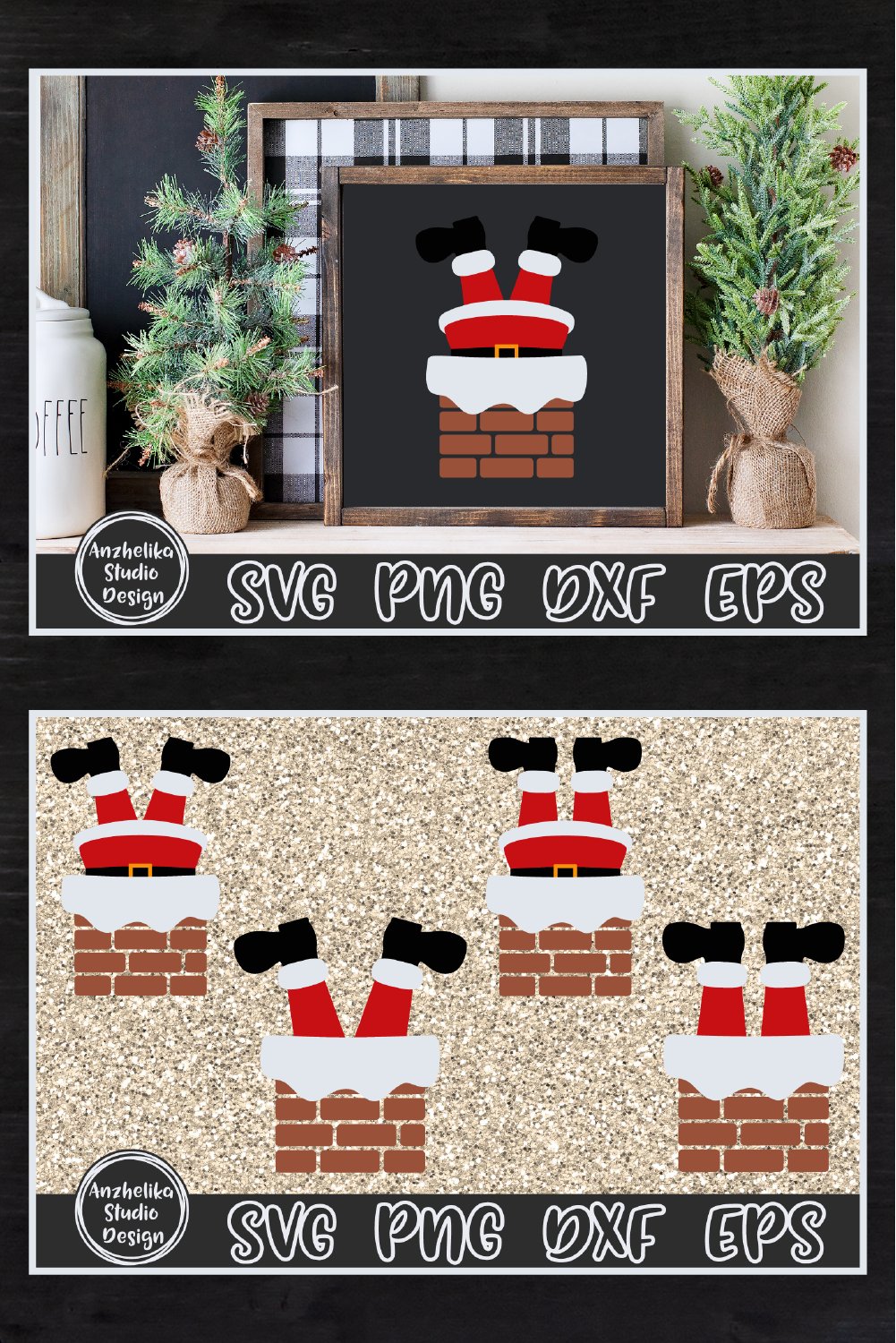 Stuck Santa SVG | Merry Christmas SVG | Santa in Chimney PNG