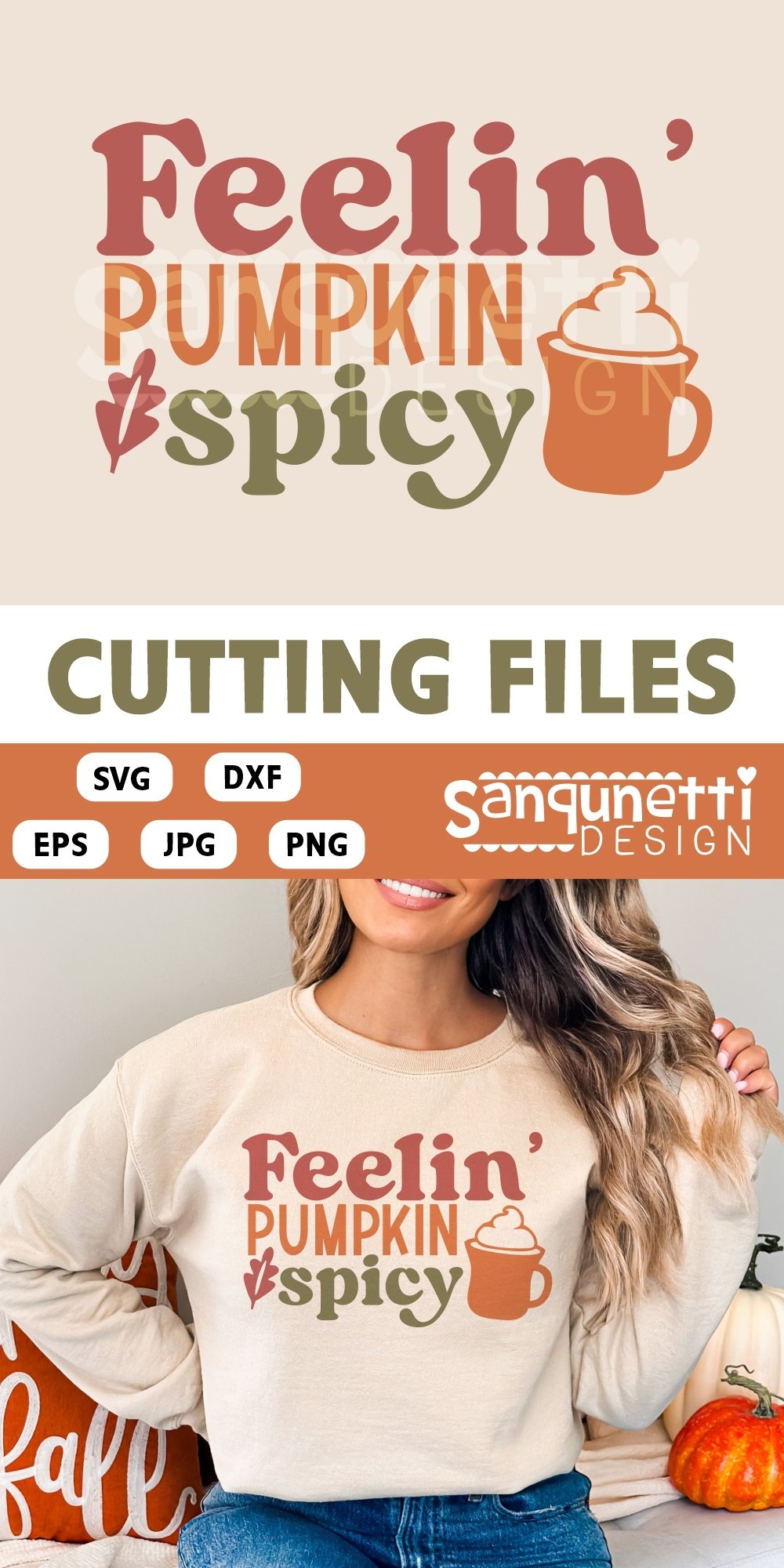 Feelin' Pumpkin Spicy SVG | Fall Mood Pumpkin Spice SVG