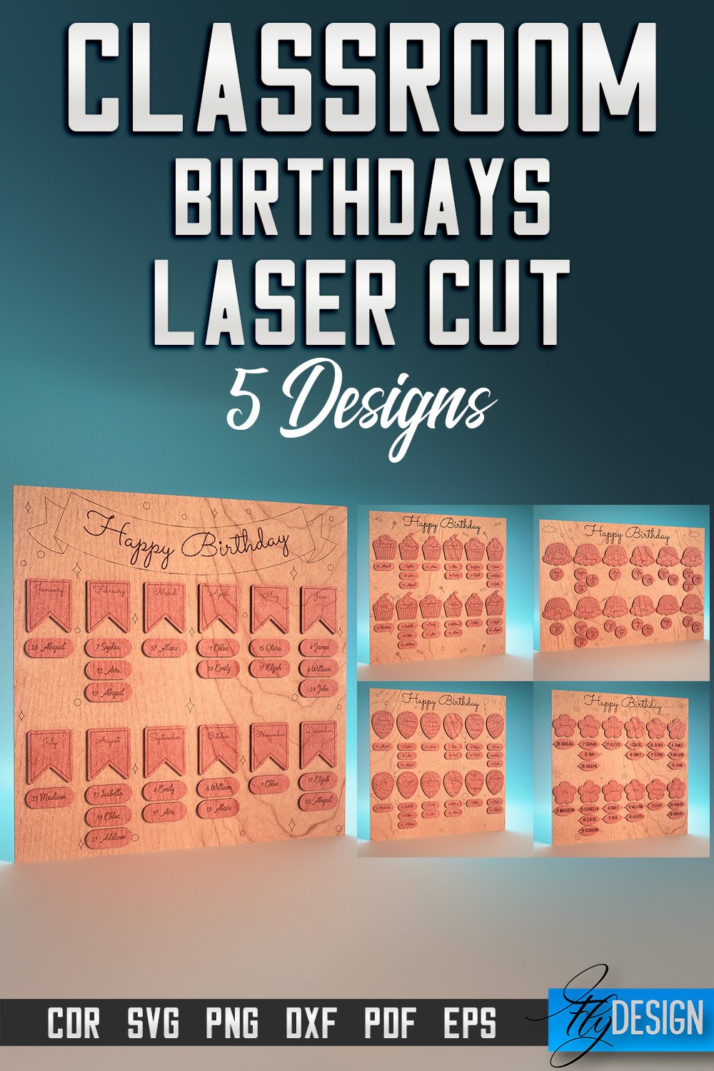 Classroom Birthday Chart SVG | Laser Cut and Engraving