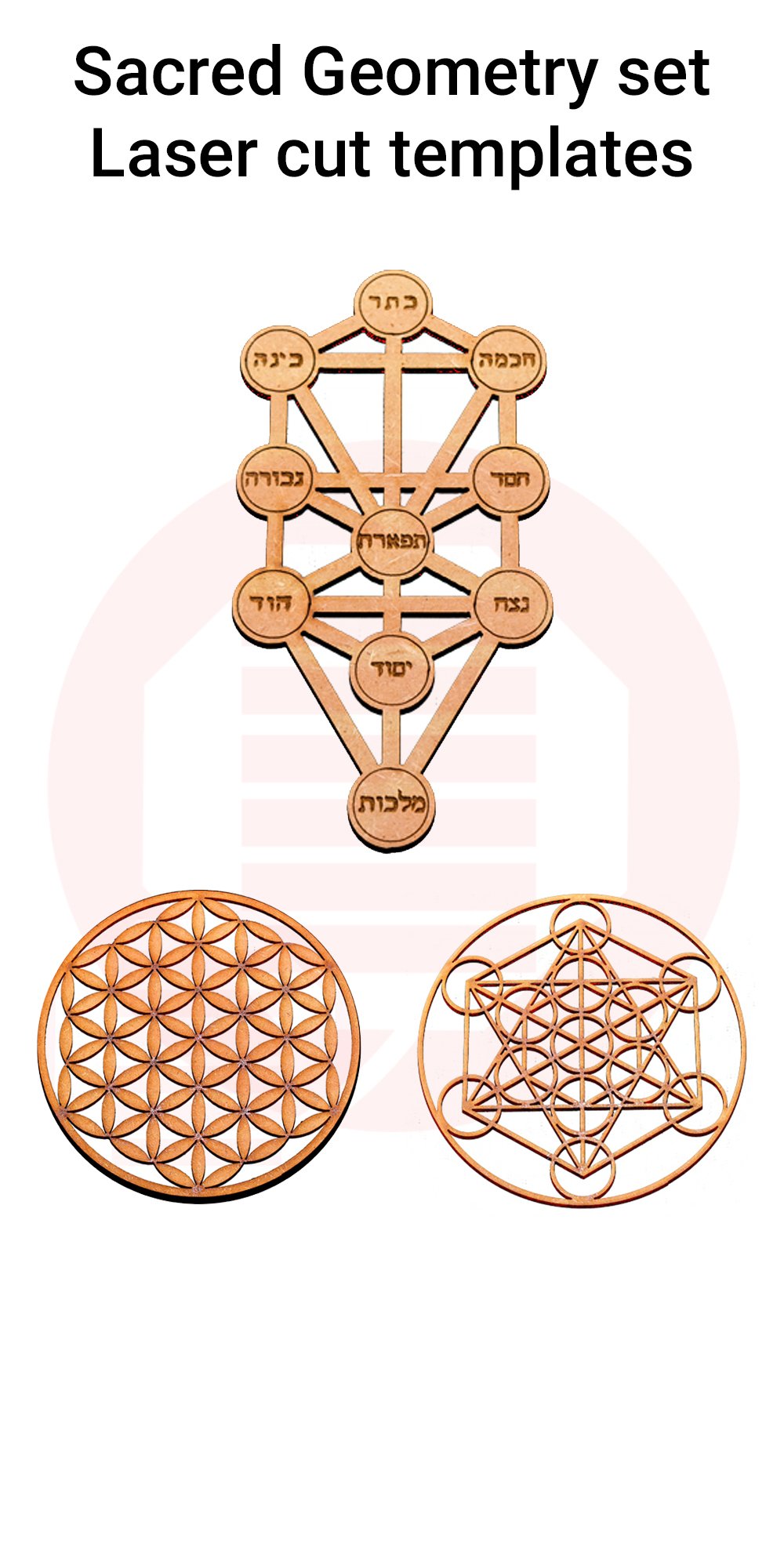 Laser cut Sacred geometry Metatron Tree of life Flower