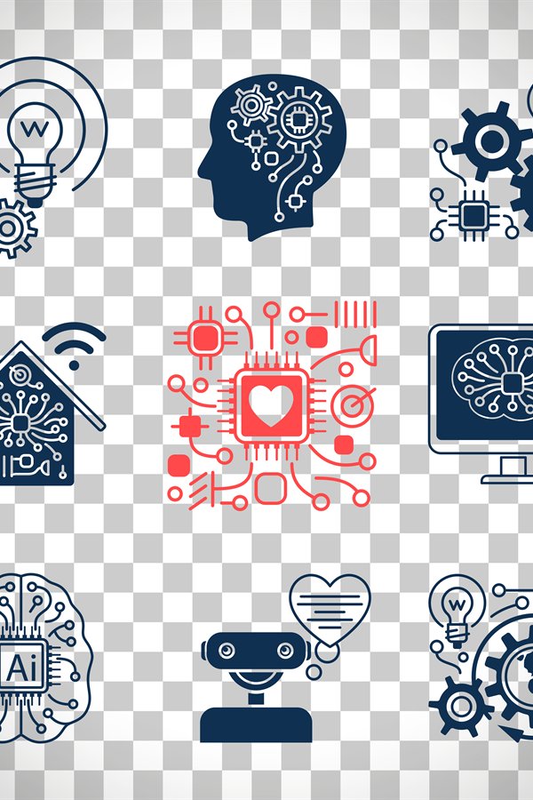 Artificial Intelligence signs set