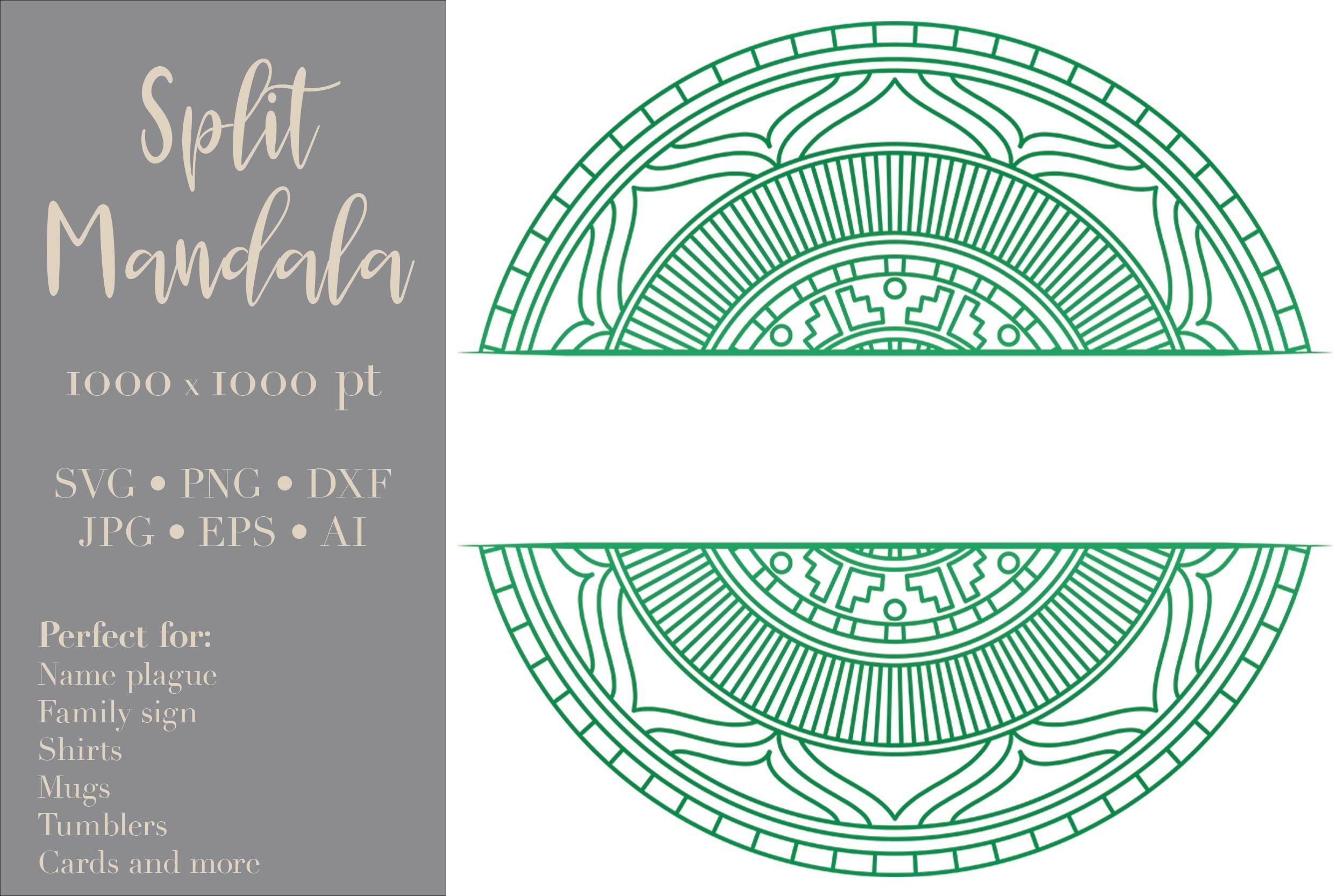 Mandalas SVG Bundle with Split Mandala Full-Half (1203362)