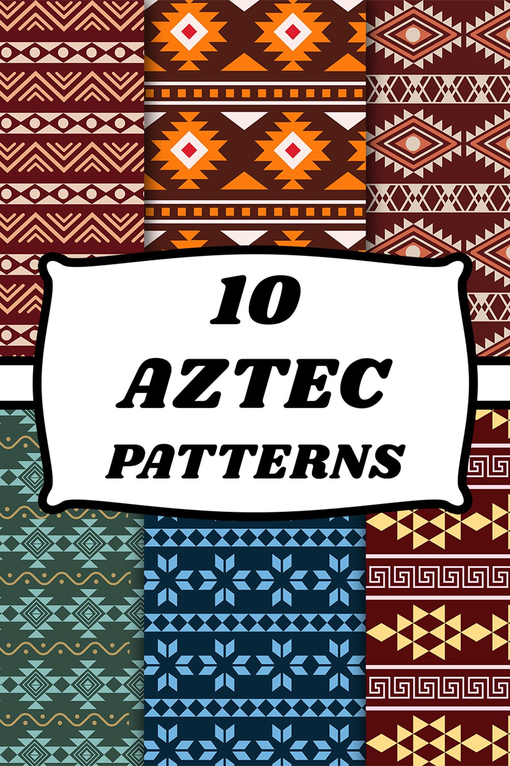 Aztec pattern set maya vector backgrounds