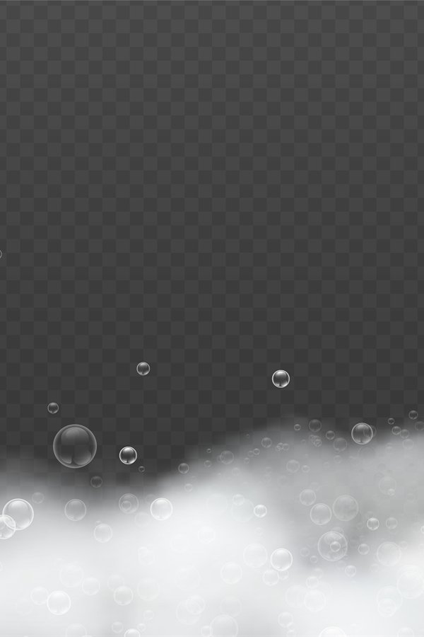 Realistic background with bath soap foam and bubble. Soapy w