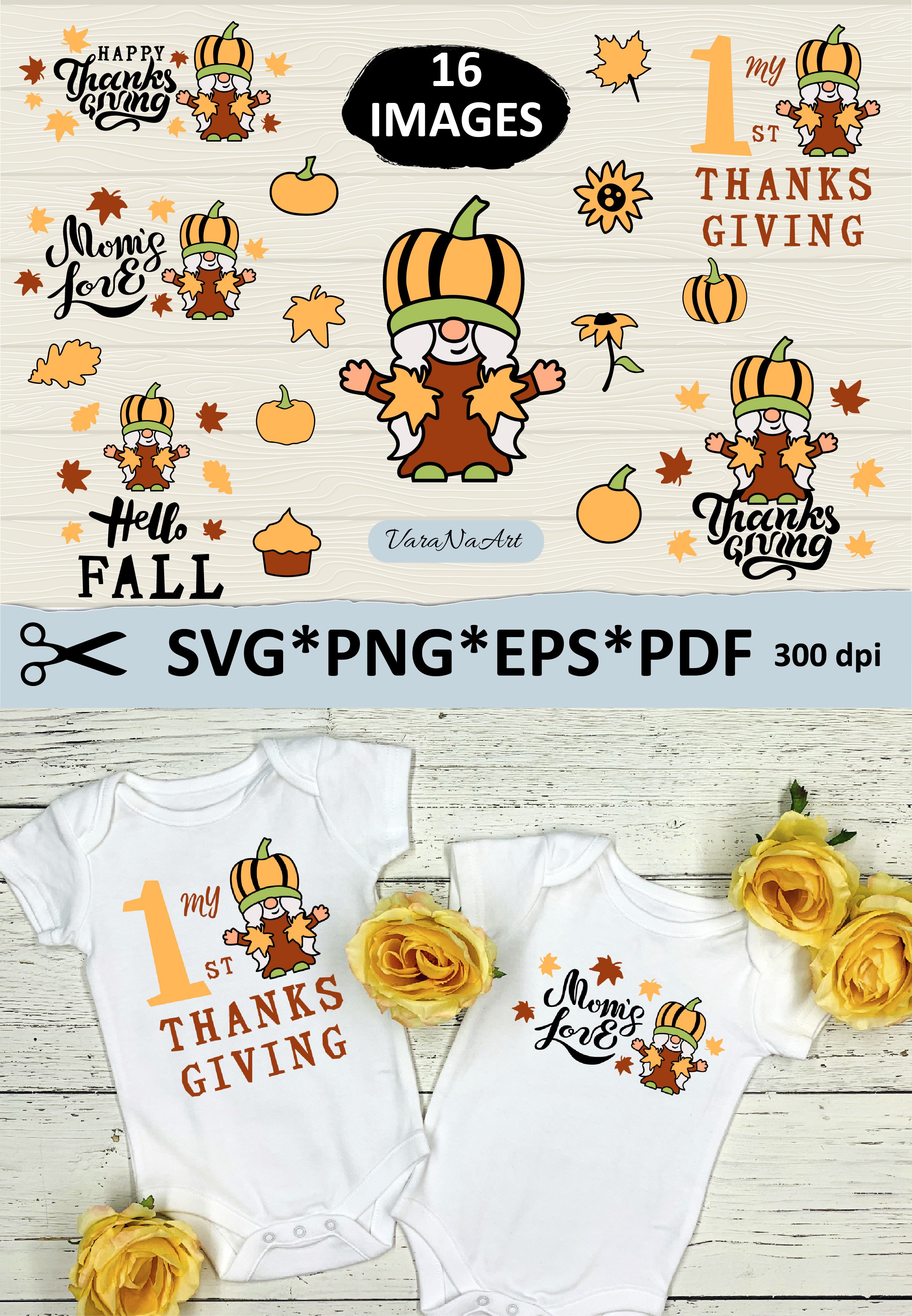 Fall girl gnome - 5 designs | 11 clipart. SVG and PNG files.