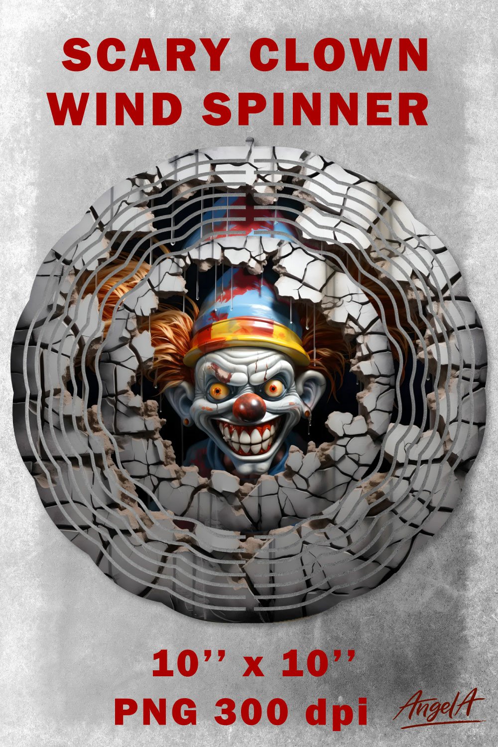 Halloween wind spinner /Horror sublimation/ clown (2704855)