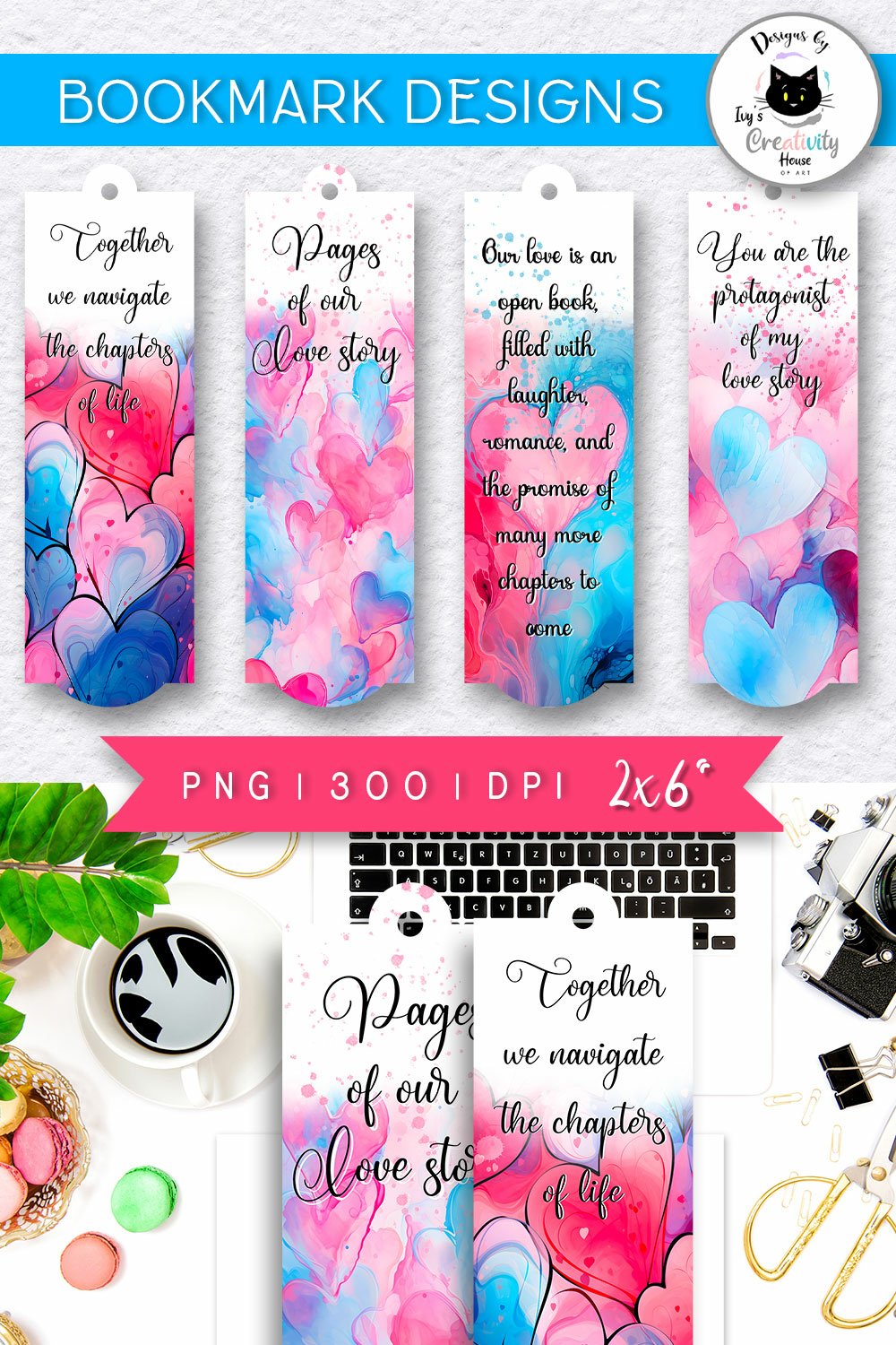 Heart Pattern Bookmark Designs | Valentines Day Bookmarks