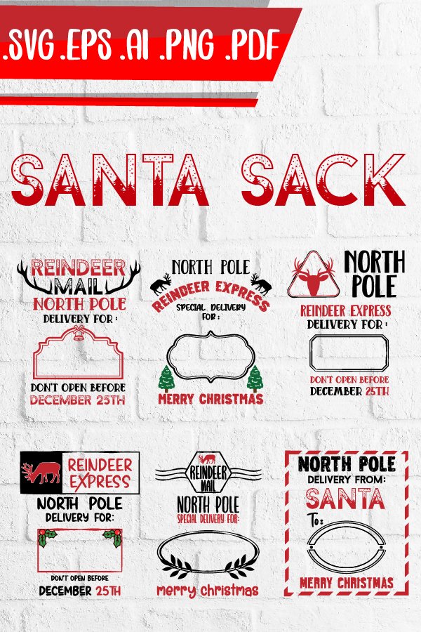 Santa Sack BUNDLE svg eps ai png pdf