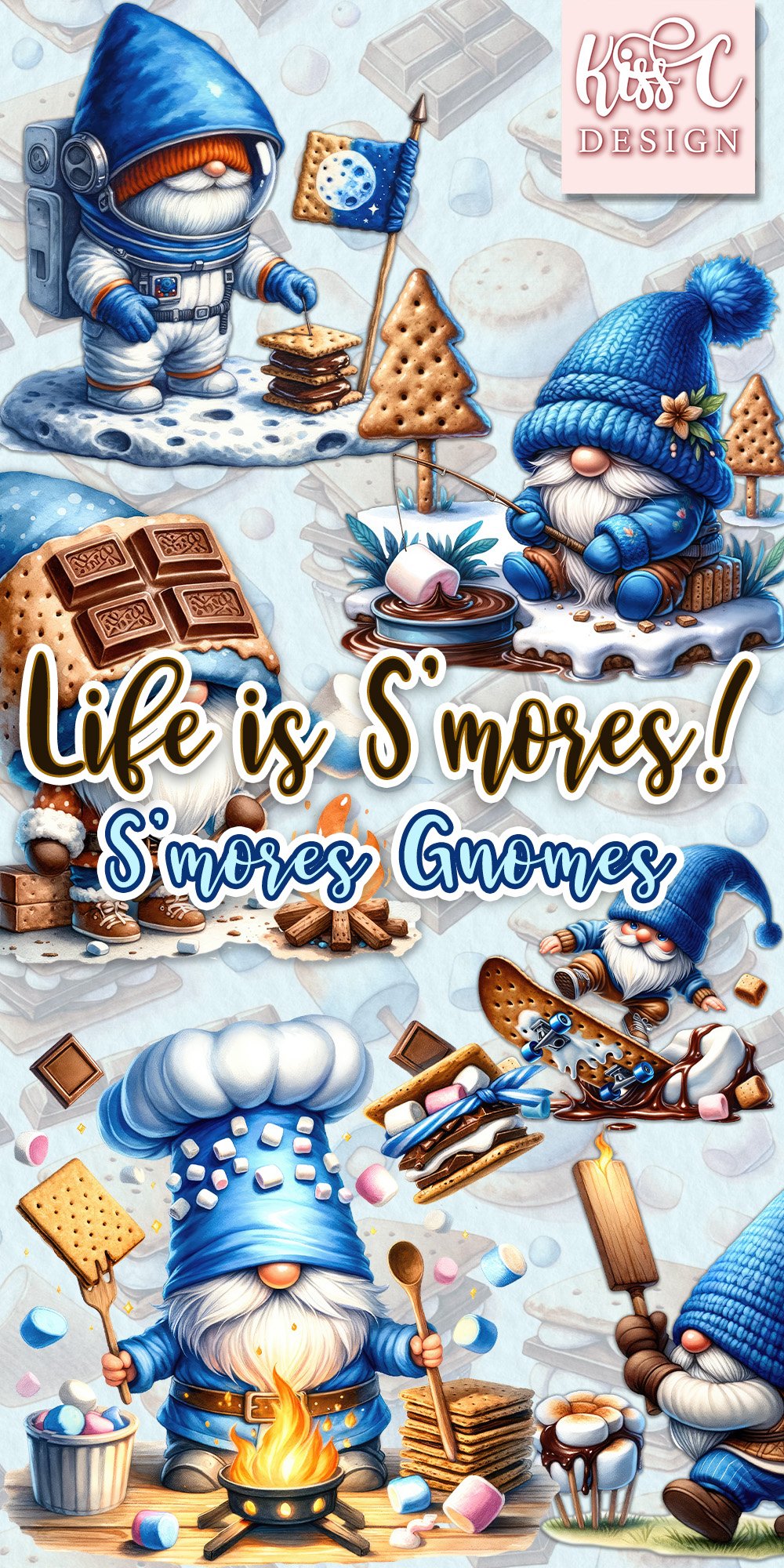 Life is Smores!. S'mores Gnomes PNG Clipart Collection