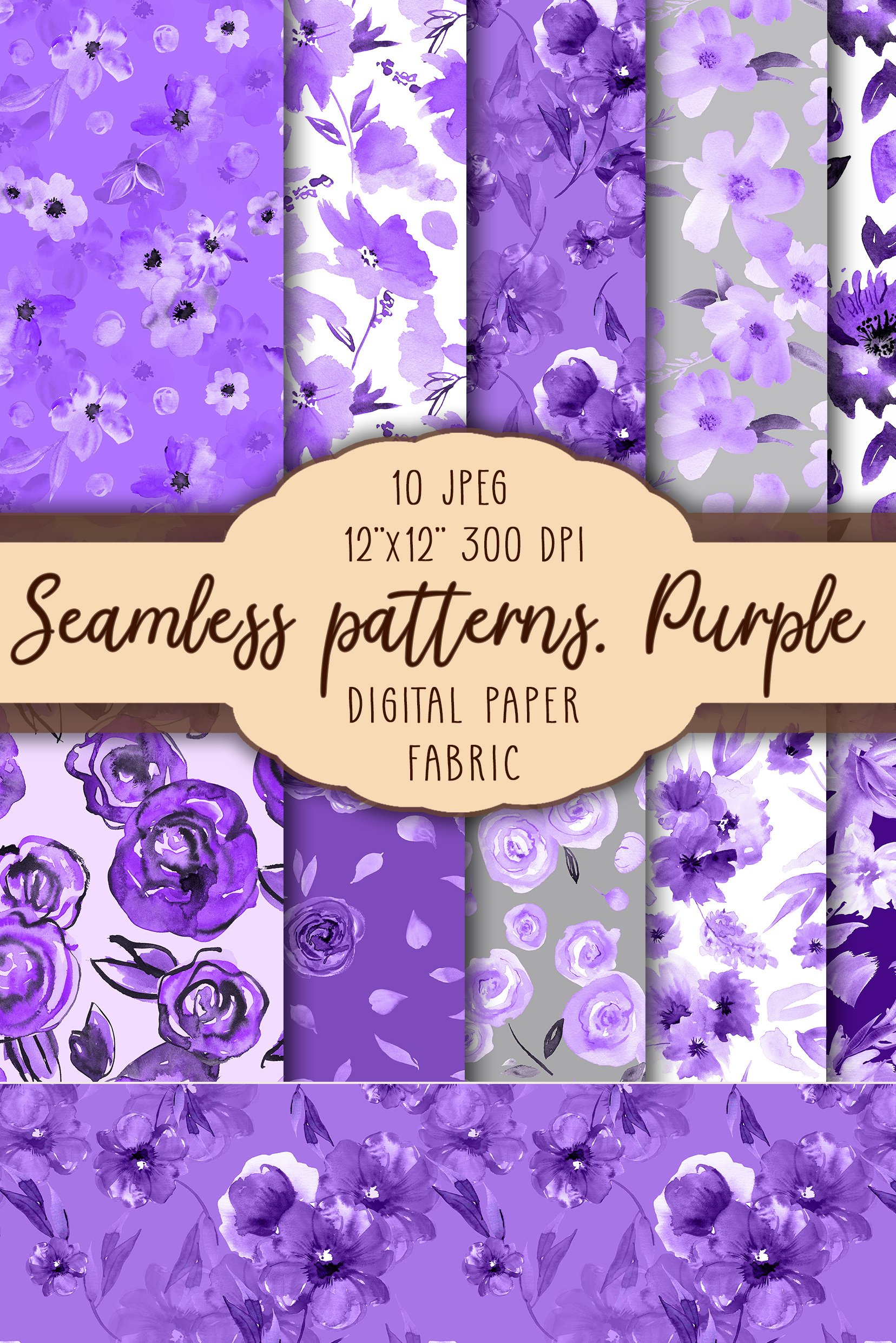 Seamless Purple FLoral Patterns