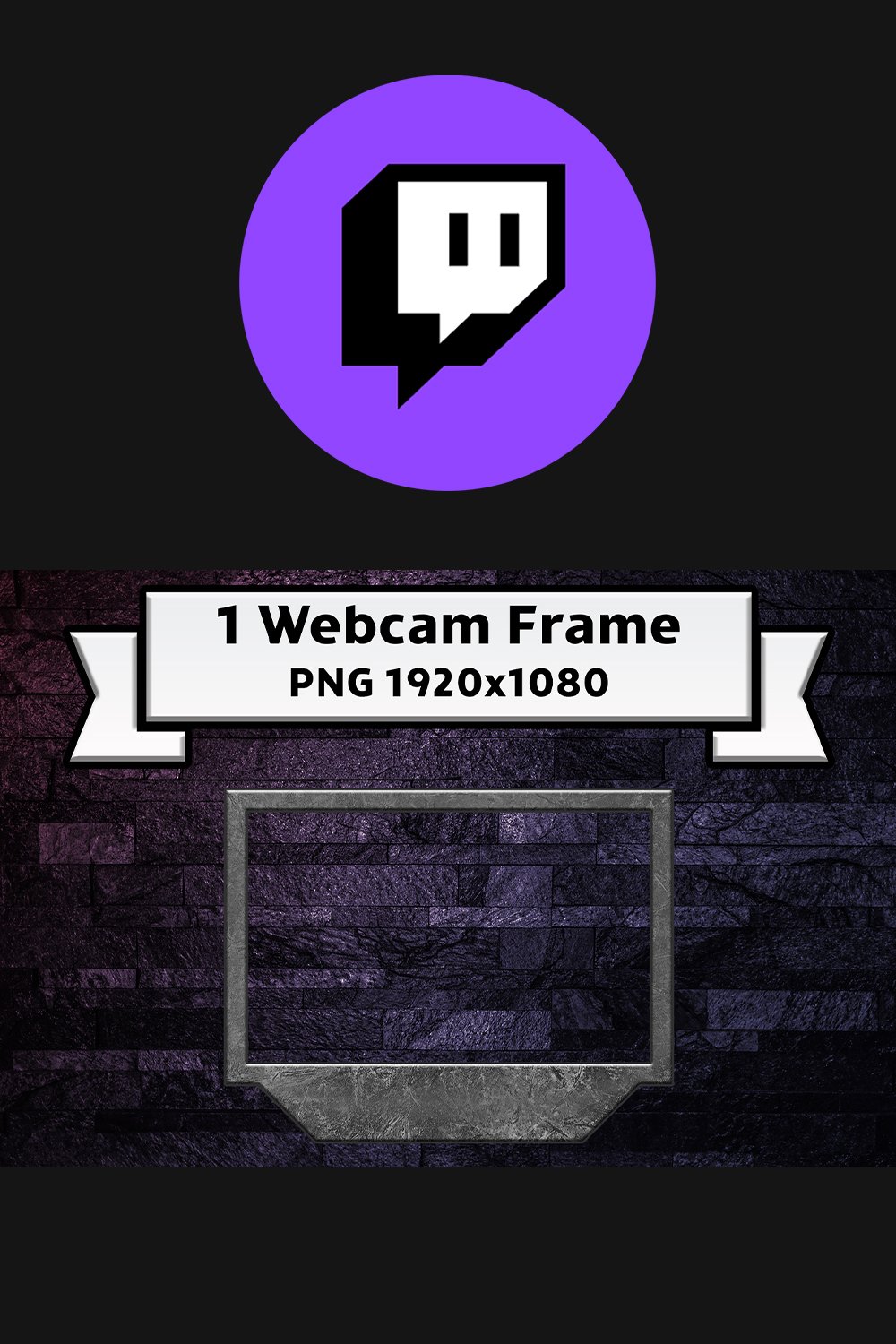 Silver twitch webcam frame live-stream overlay