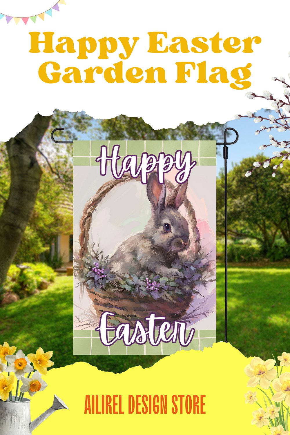 Happy Easter Garden Flag , Easter Basket Garden (3245265)