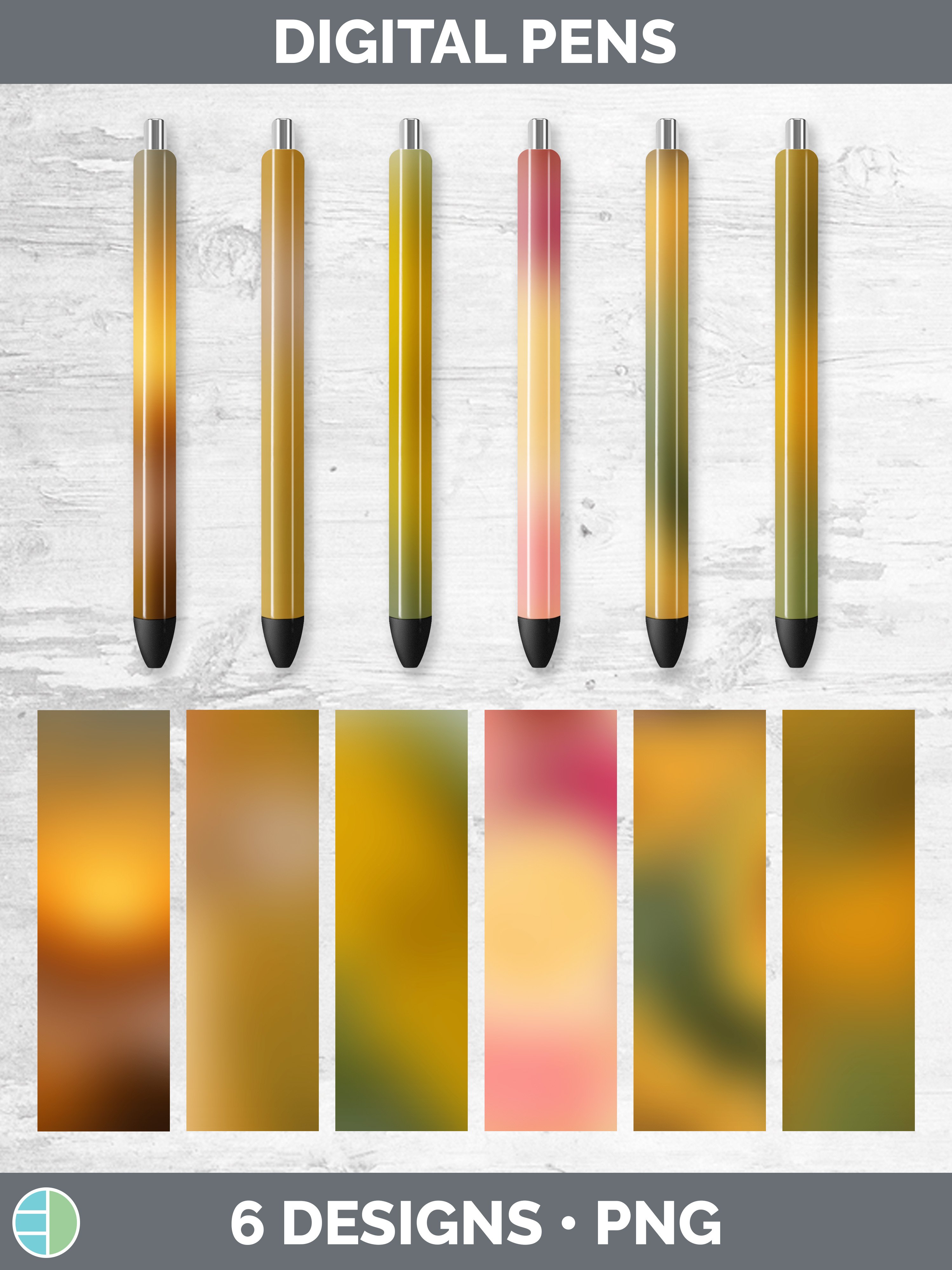 Amber Ombre Pen Wraps | Epoxy Sublimation Bundle
