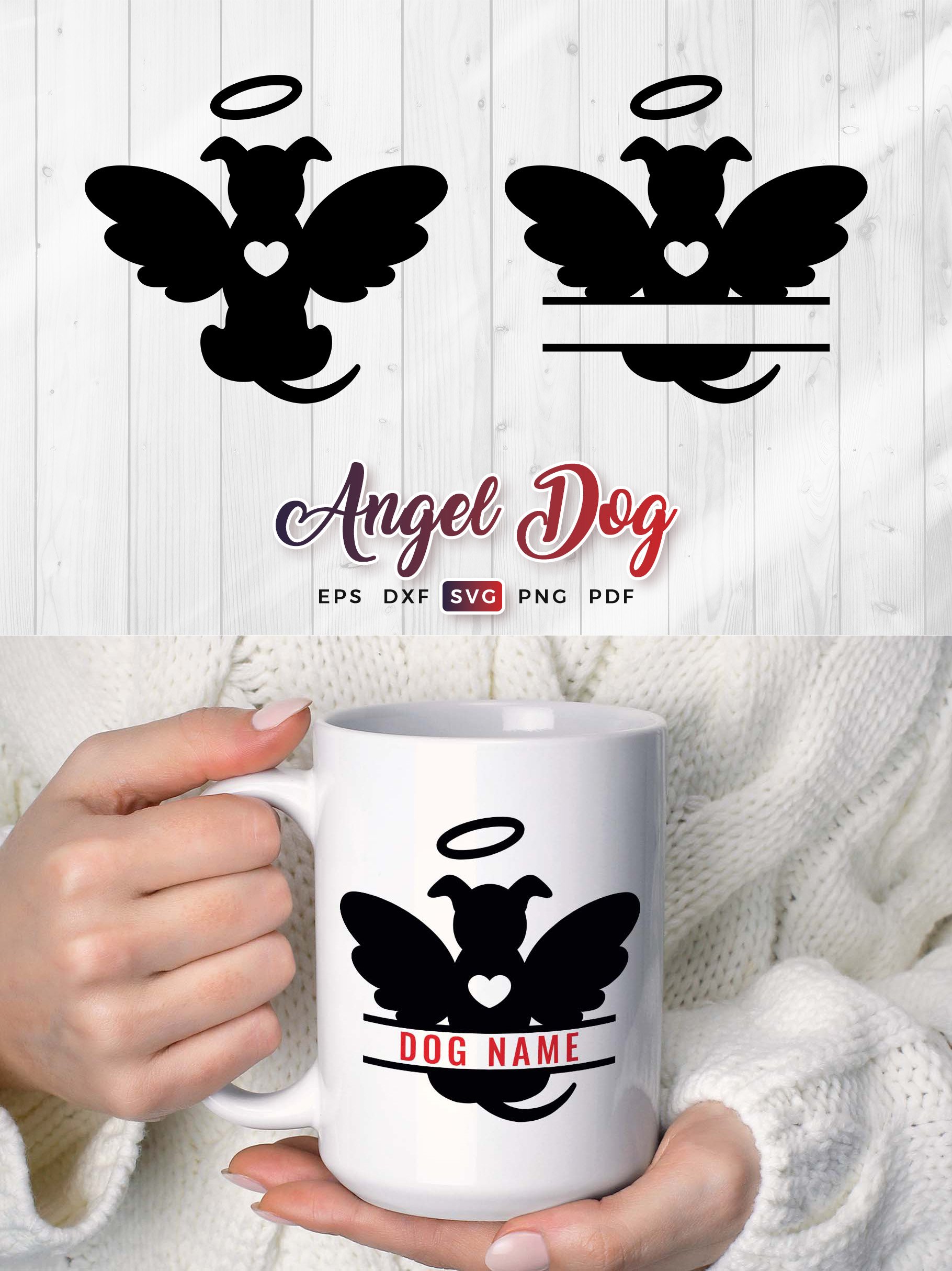 Dog Memorial SVG Angel Clipart