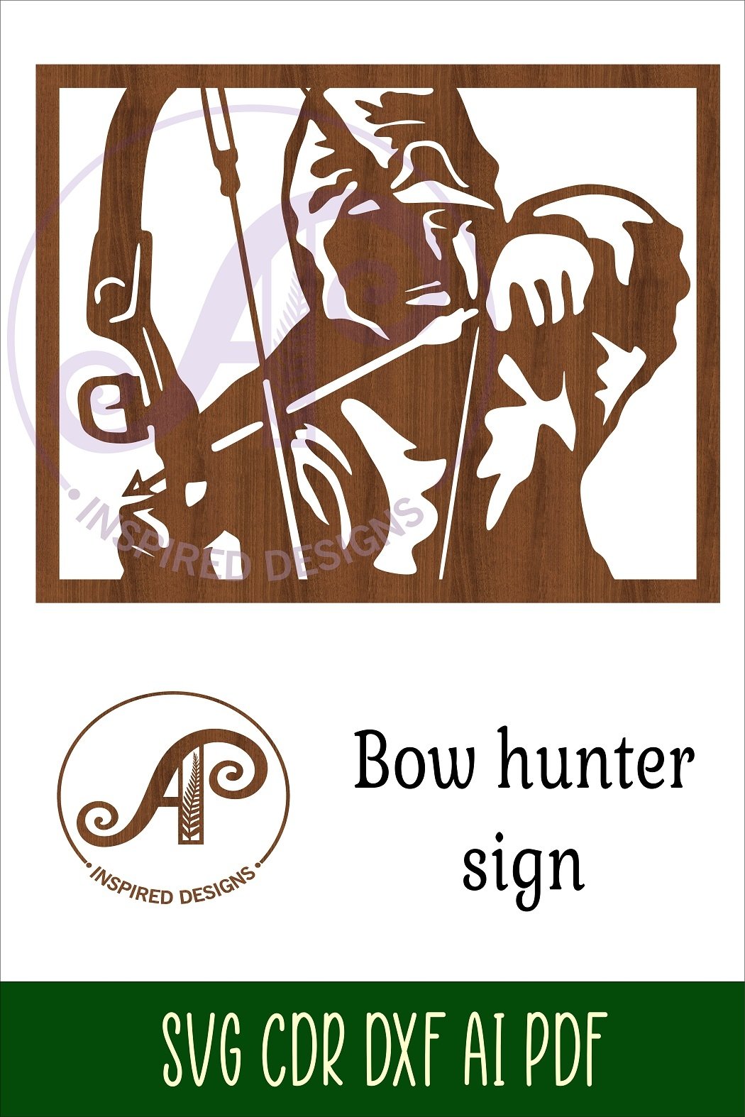 Bow hunting sign svg laser cut temp