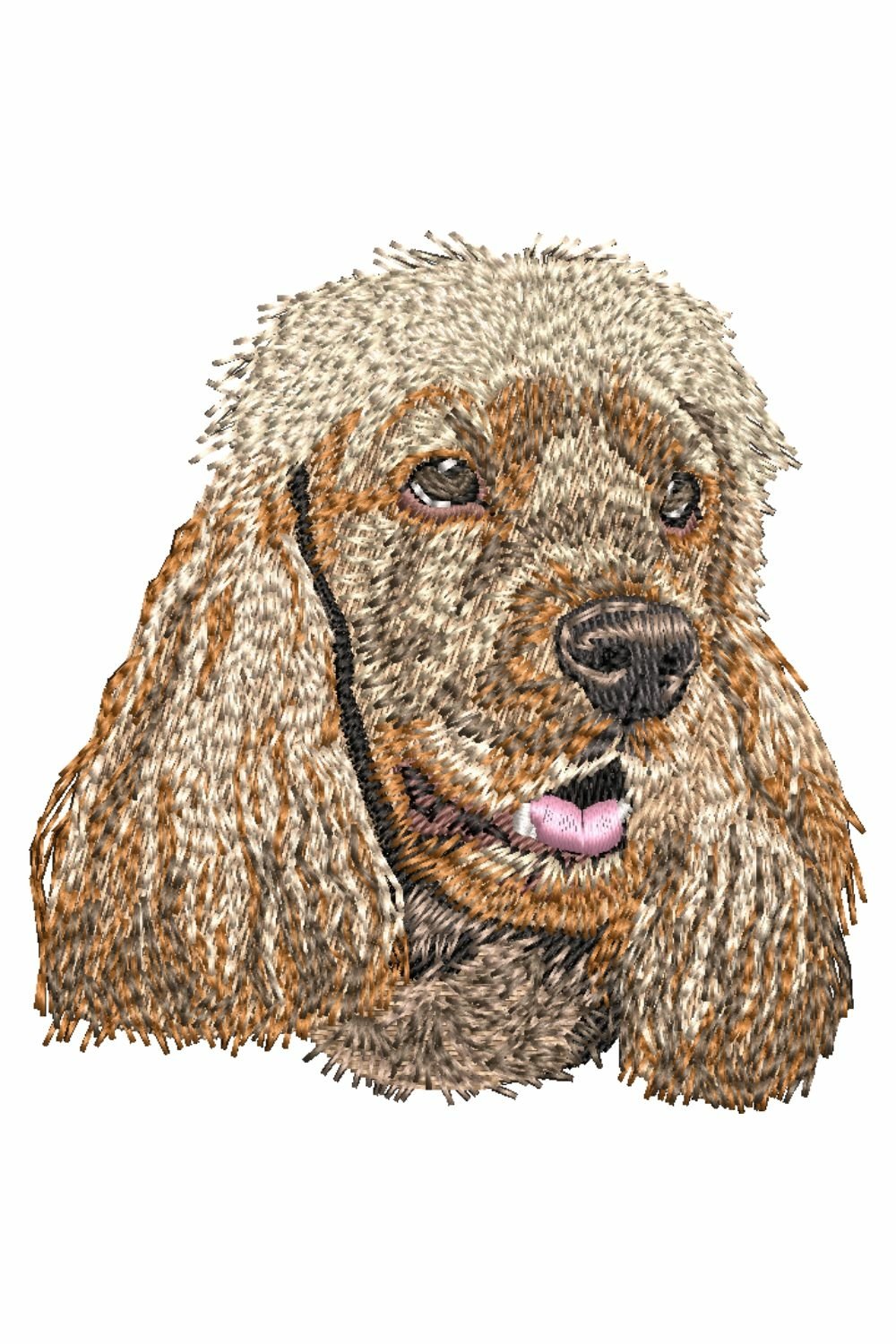 English Cocker Spaniel Head Portrait Embroidery Design