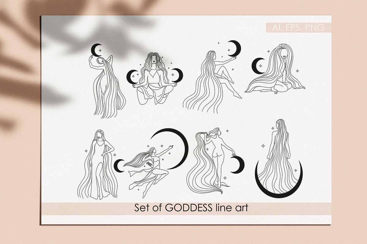 GODDESS line art