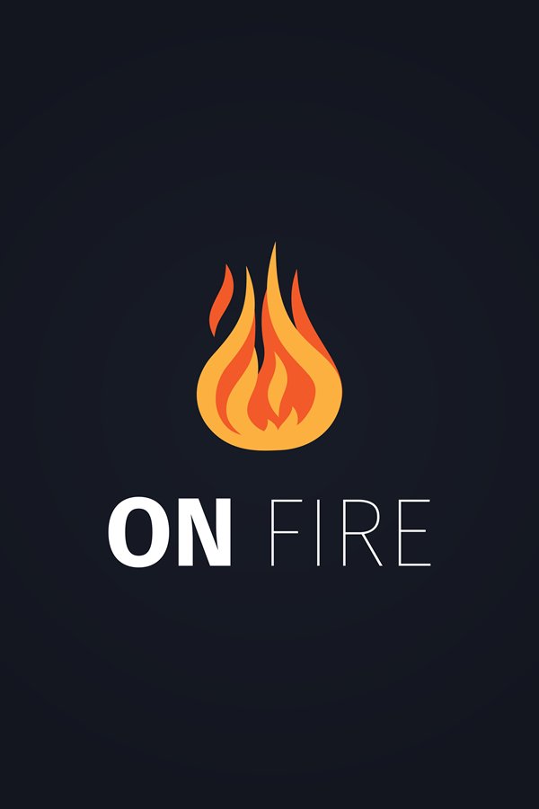 On fire flame logo template