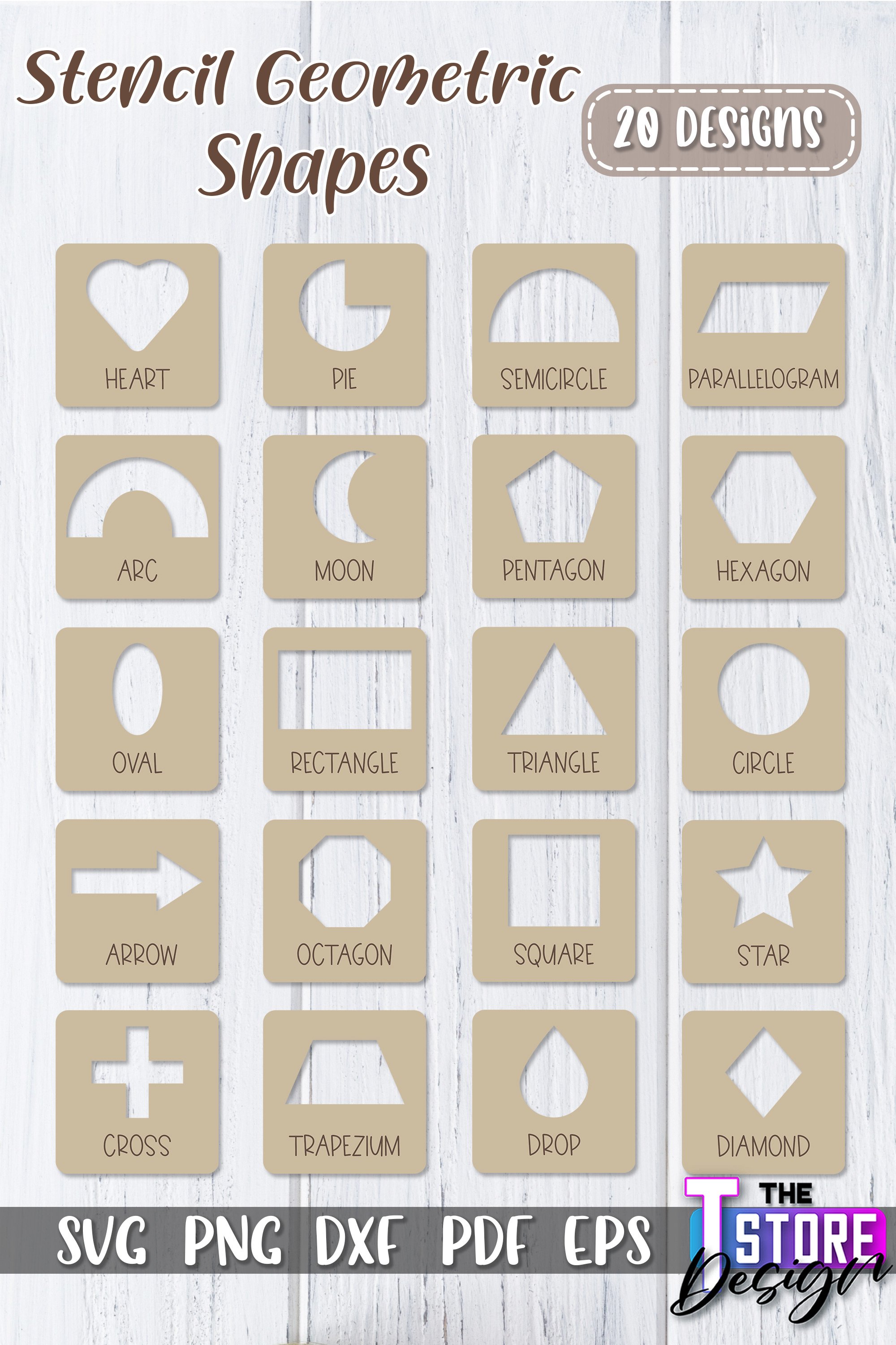 Stencil Geometric Shapes Laser Cut SVG |Stencil Design Laser