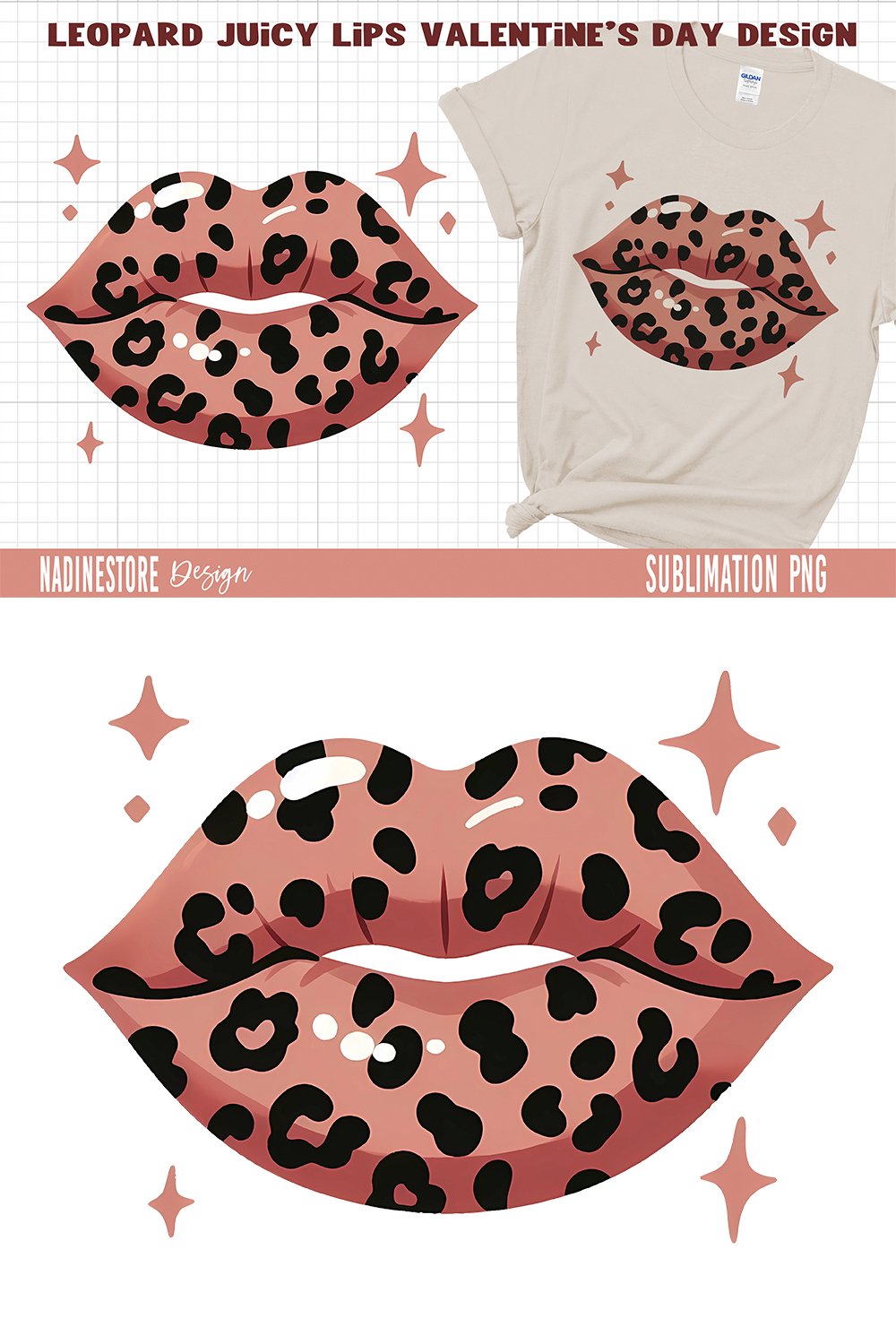 Leopard juicy lips Sublimation PNG. Valentine's (3033530)