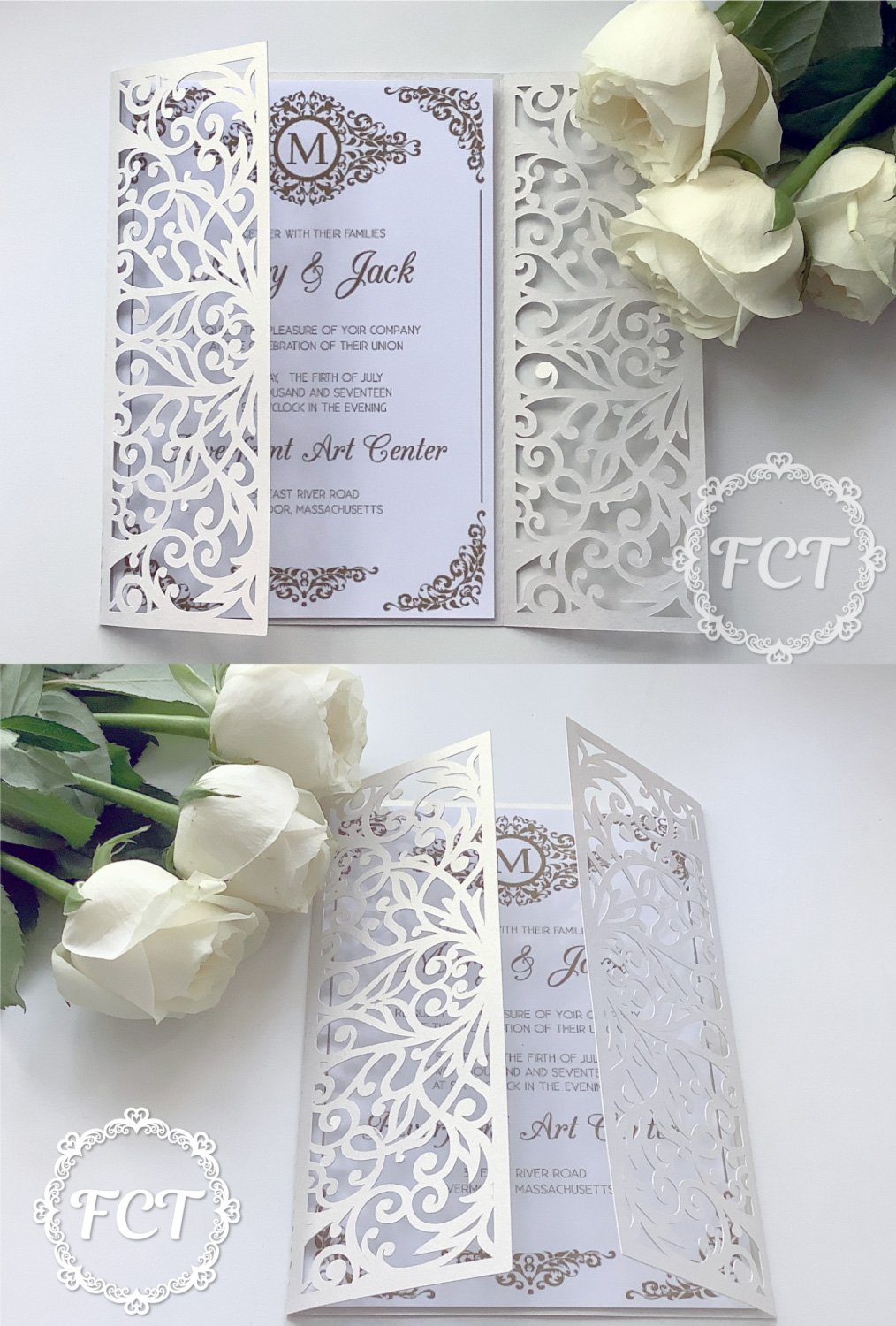 Wedding Invitation 5x7 Gate card cutting template (873819)