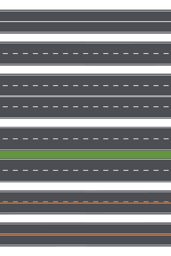 Seamless highways. Straight road, highway roads for city map