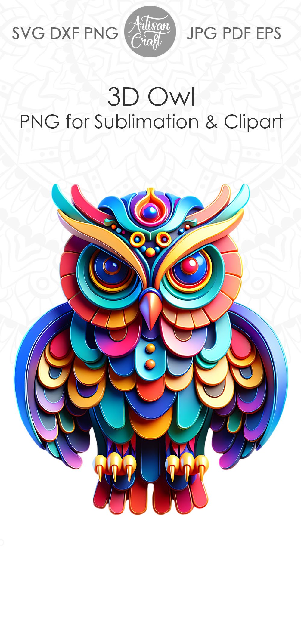 3D Owl, 3D Effect Owl, 3D Effect PNG, Cute Owl Clipart