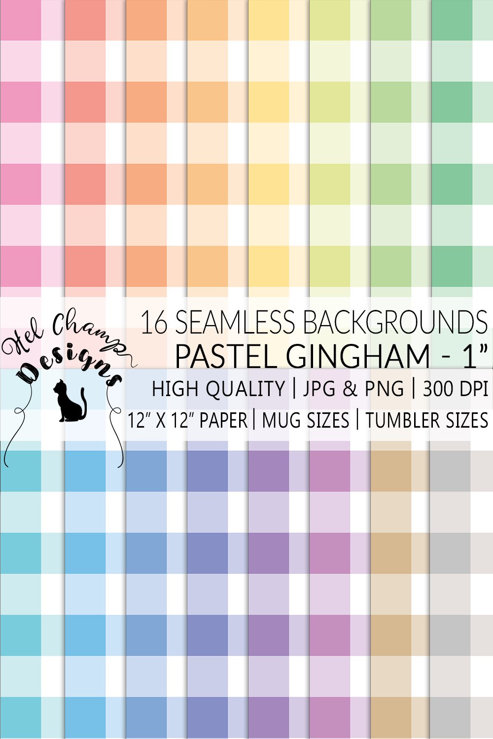 Gingham 1" Pastel | Papers | Patterns | (379843)