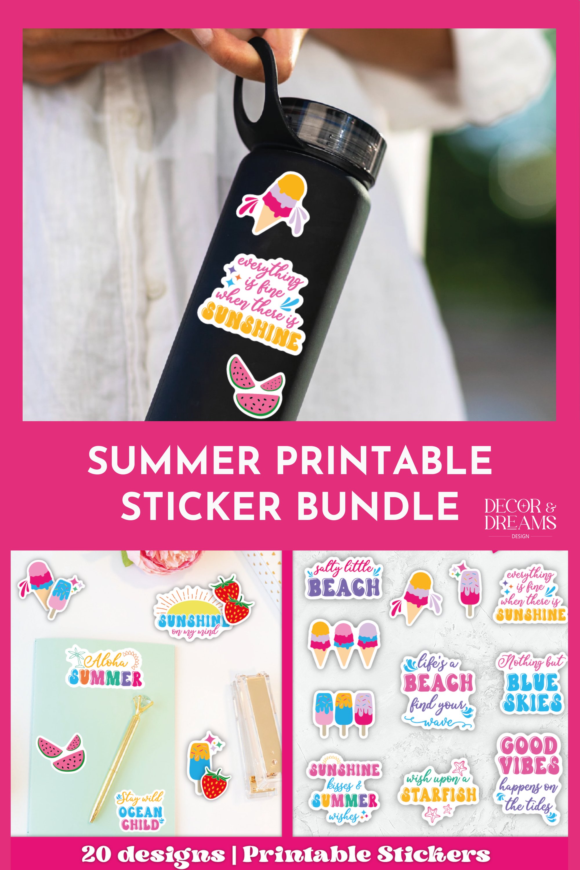 Summer Sticker Bundle | Hello Summer Sticker Bundle Vol 1