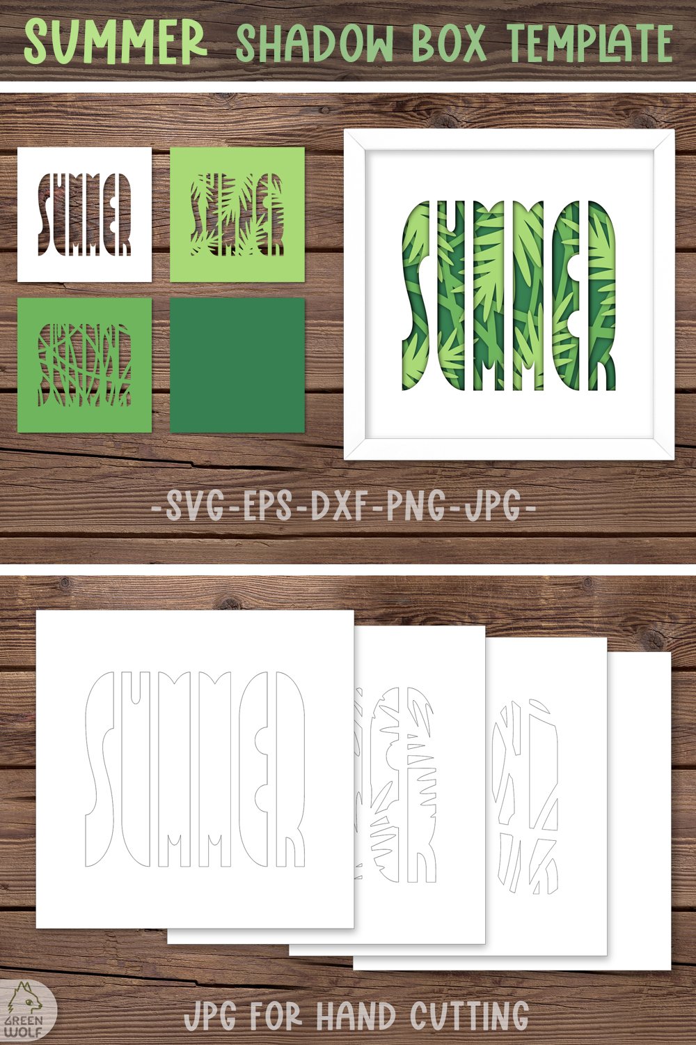 Tropical layered papercut svg Summer shadow box svg cut file