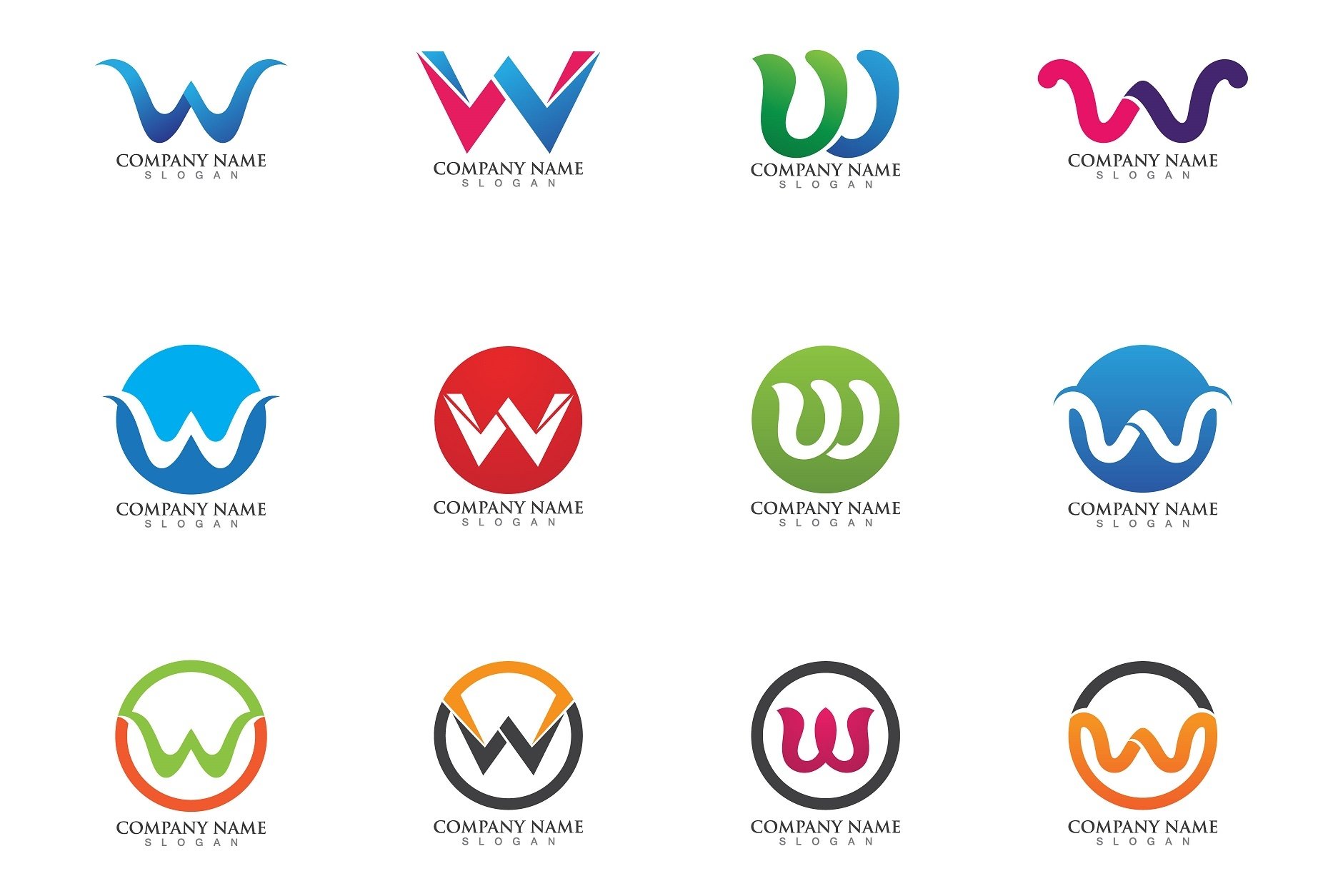 W letters business logo and symbols template (1362934)