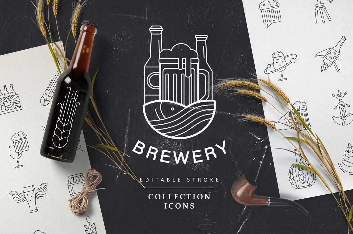 Beer and brewery icons and logos