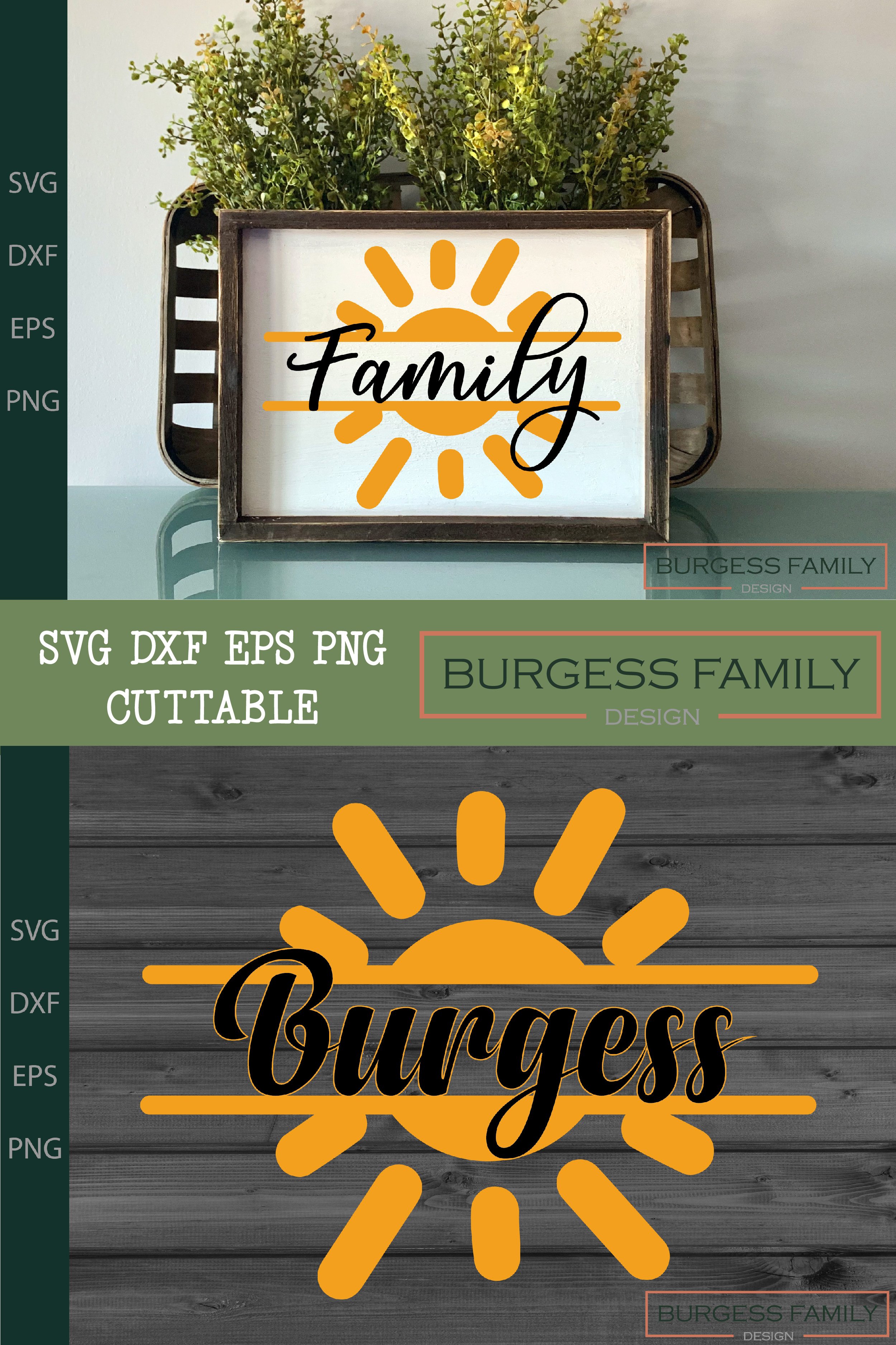 Sunshine split monogram | Cuttable