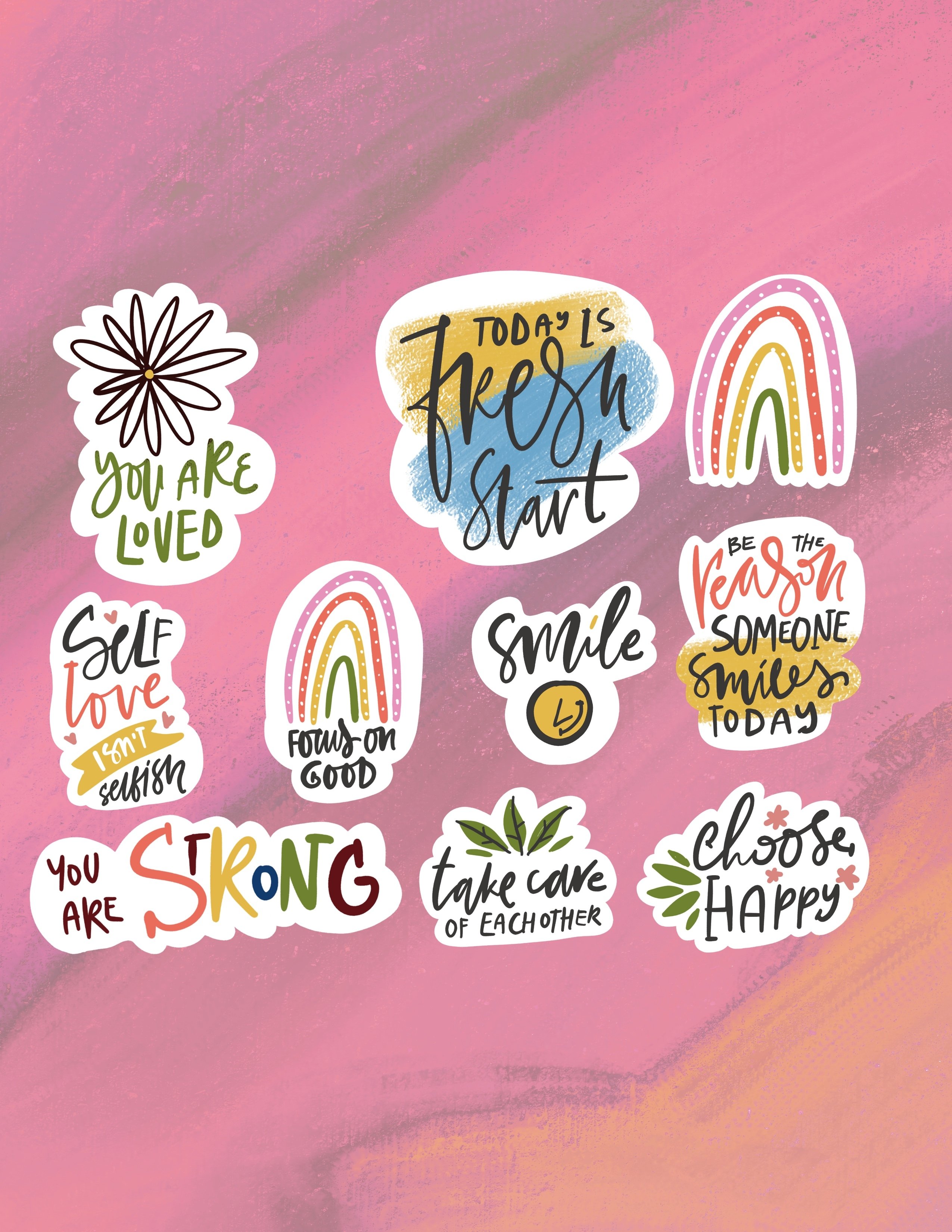 positive stickers bundle. Vol. 2. Stickers for planners
