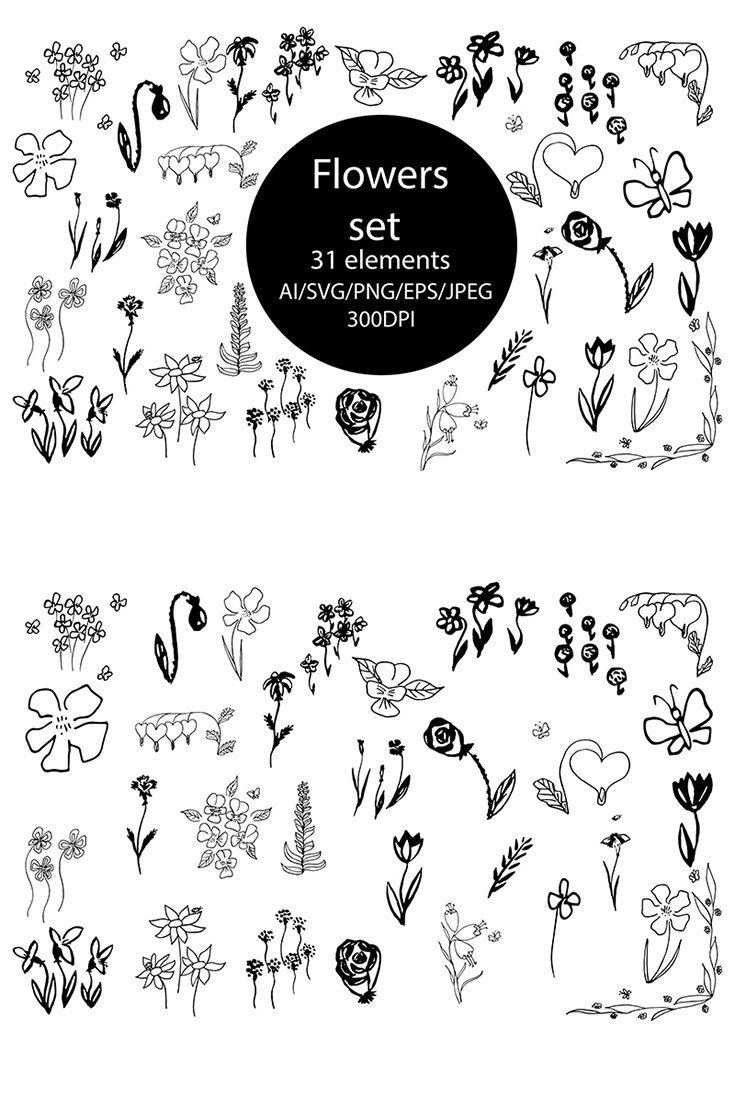 Flowers set SVG. (1407999)