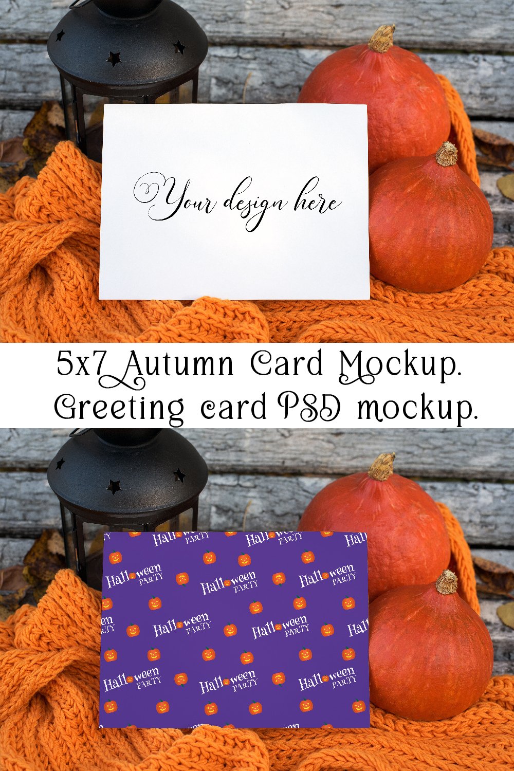5x7 Autumn Card Mockup. Fall Mockup. Greeting card mockup