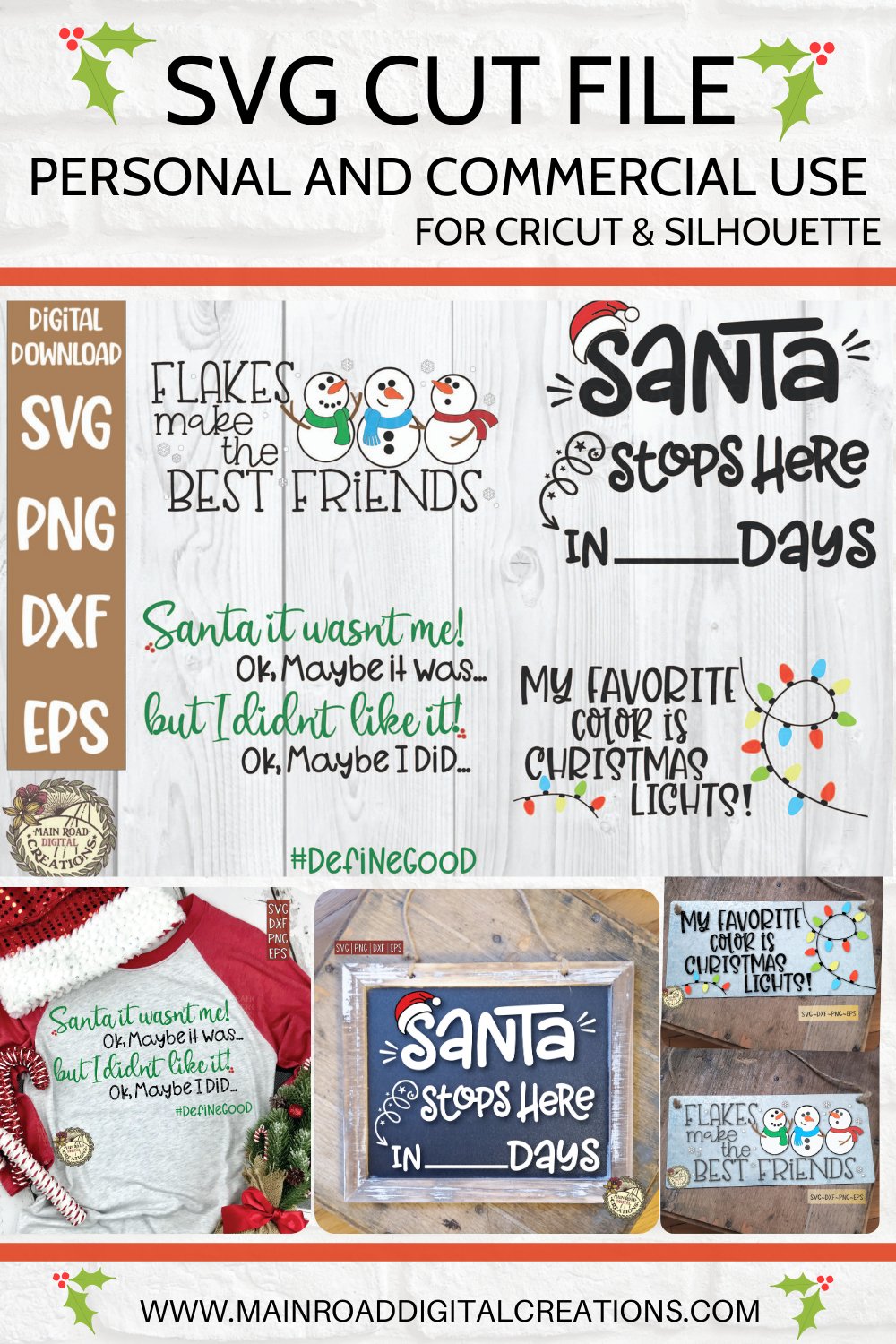 Christmas Winter Bundle SVG-Snowmen-Santa-Christmas Lights (993607 ...
