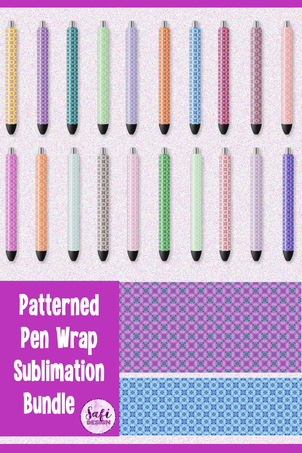 Patterned Pen Wrap Bundle Sublimation Epoxy Pens