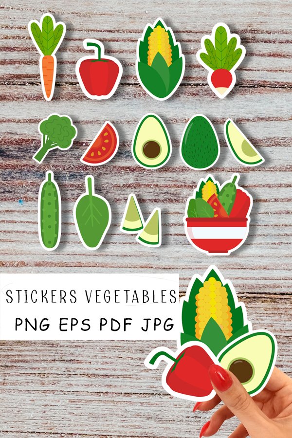 Vegetables stickers.